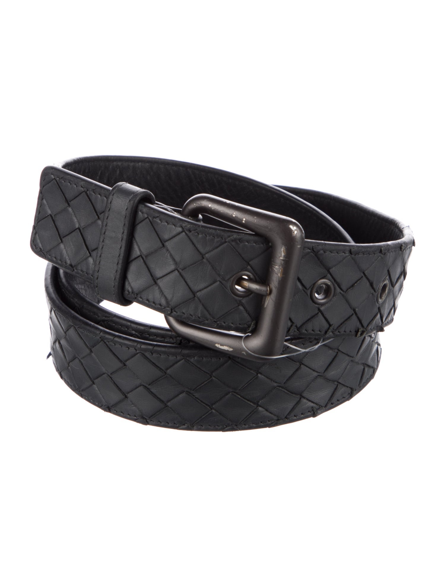 Bottega Veneta Intrecciato Weave Leather Belt - Black Belts, Accessories - BOT273032 | The RealReal