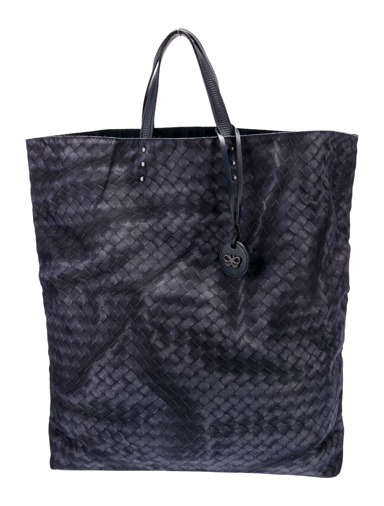 Bottega Veneta Intrecciato Leather-Trimmed Tote - Blue Totes, Handbags ...