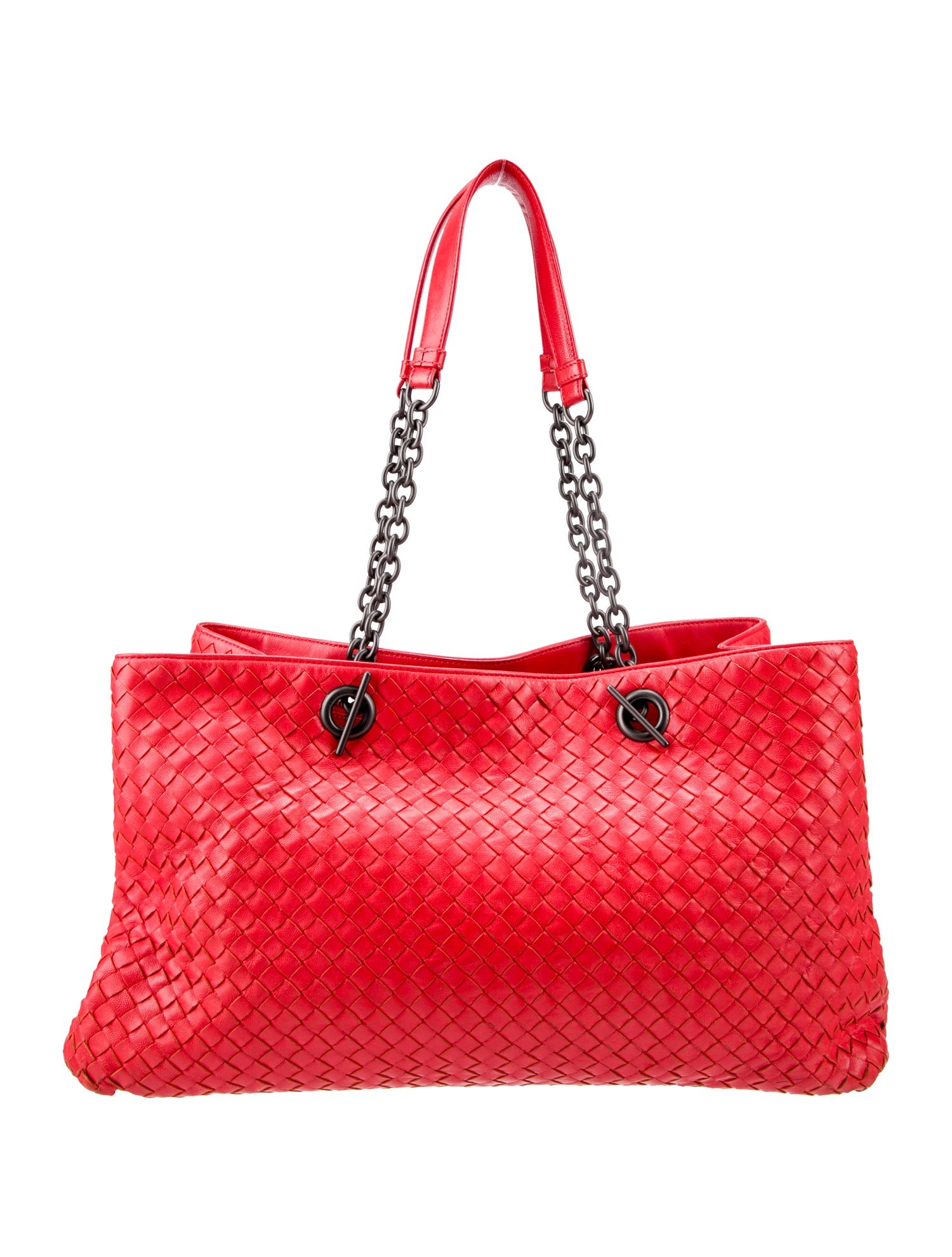 Bottega Veneta Intrecciato Chain Tote Medium - Red Totes, Handbags ...