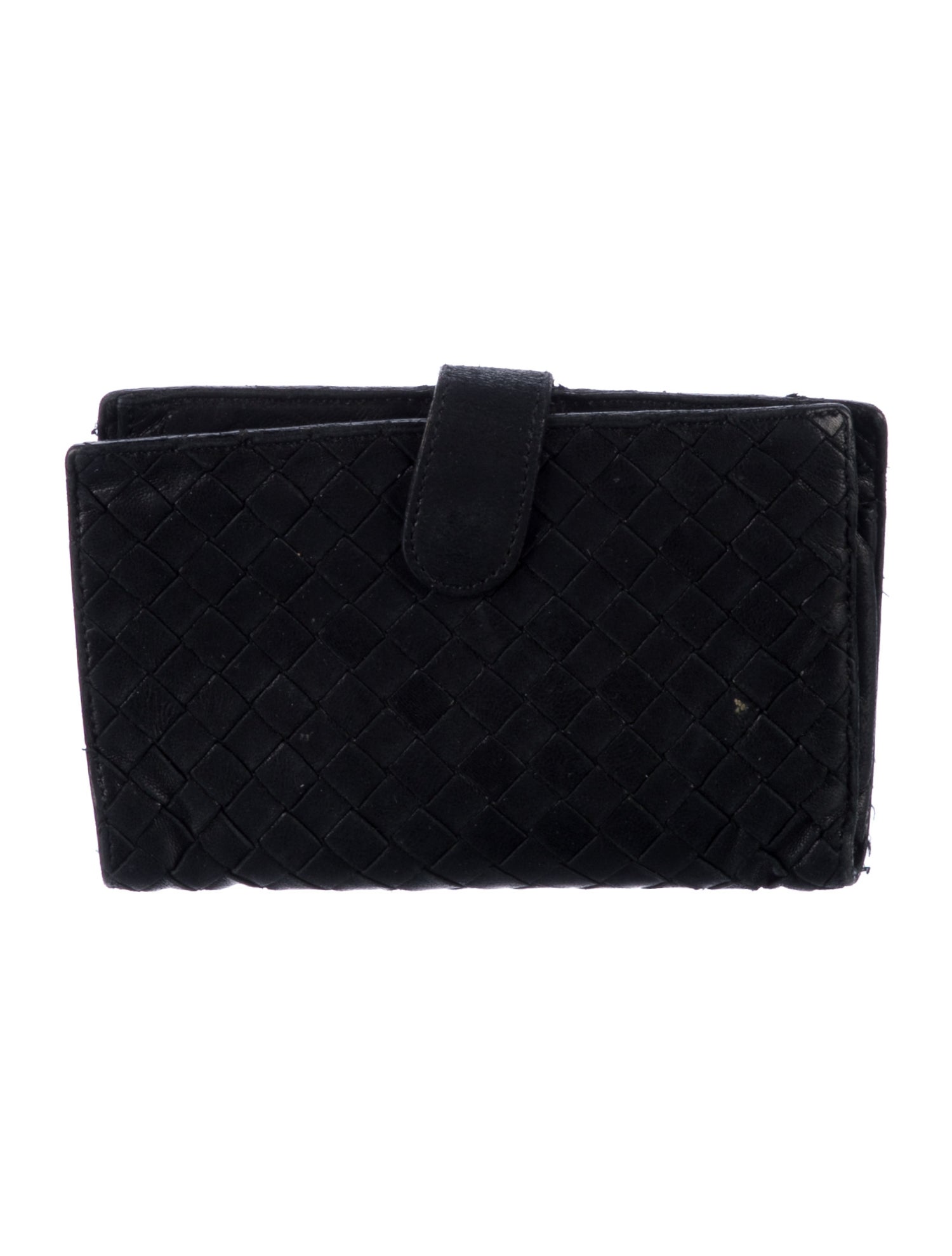 Bottega Veneta Vintage Intrecciato Weave Trifold Wallet - Black Wallets ...