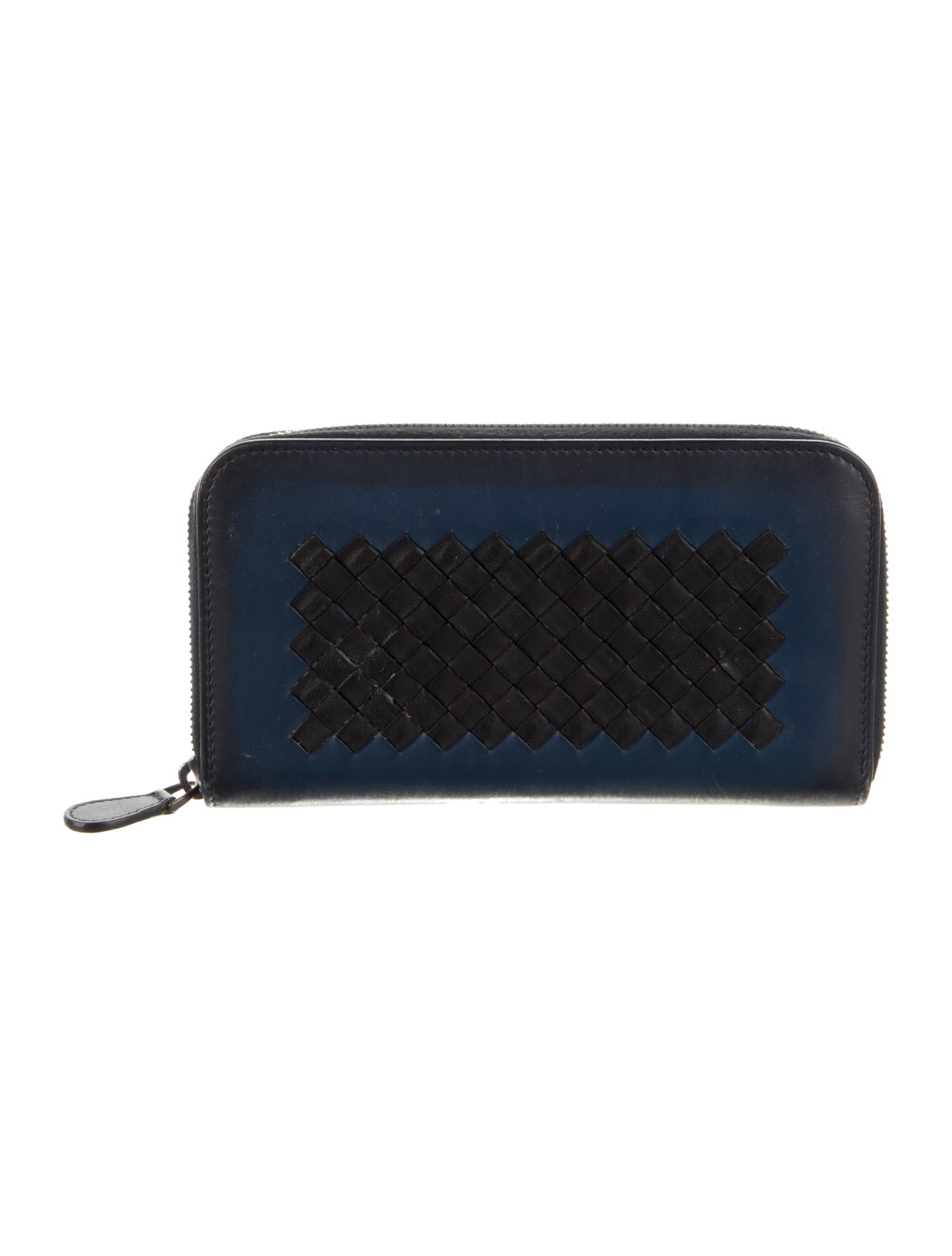 Bottega Veneta Intrecciato Weave Leather Continental Wallet - Blue ...