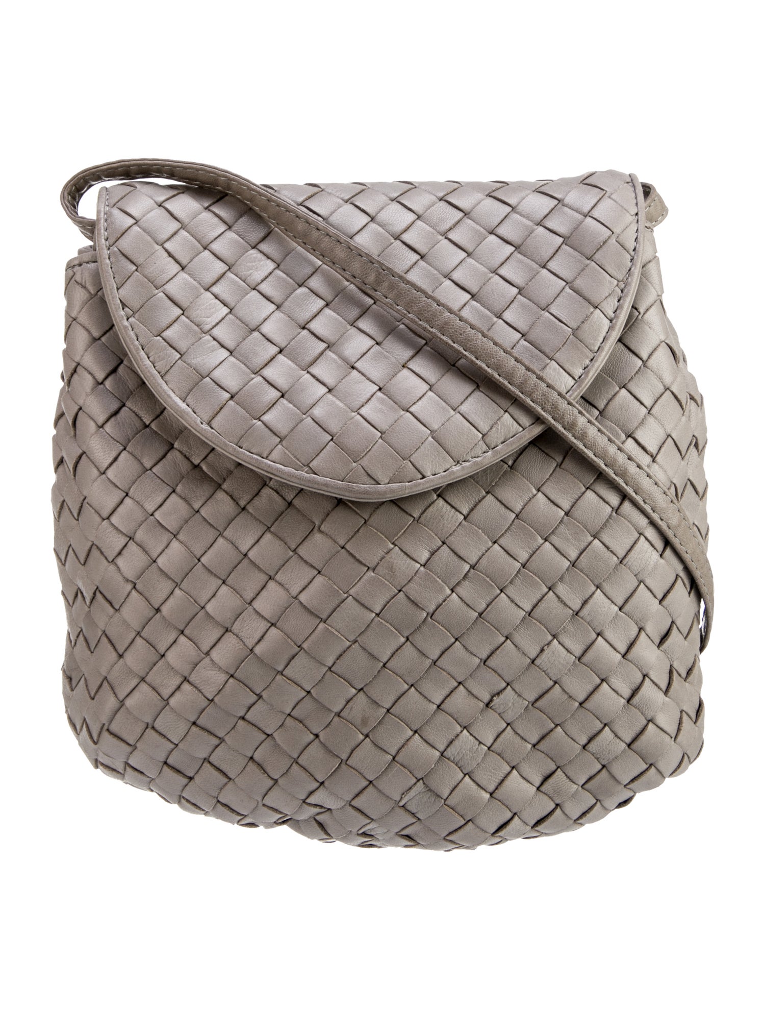 Bottega Veneta Intrecciato Messenger Bag - Grey Crossbody Bags ...