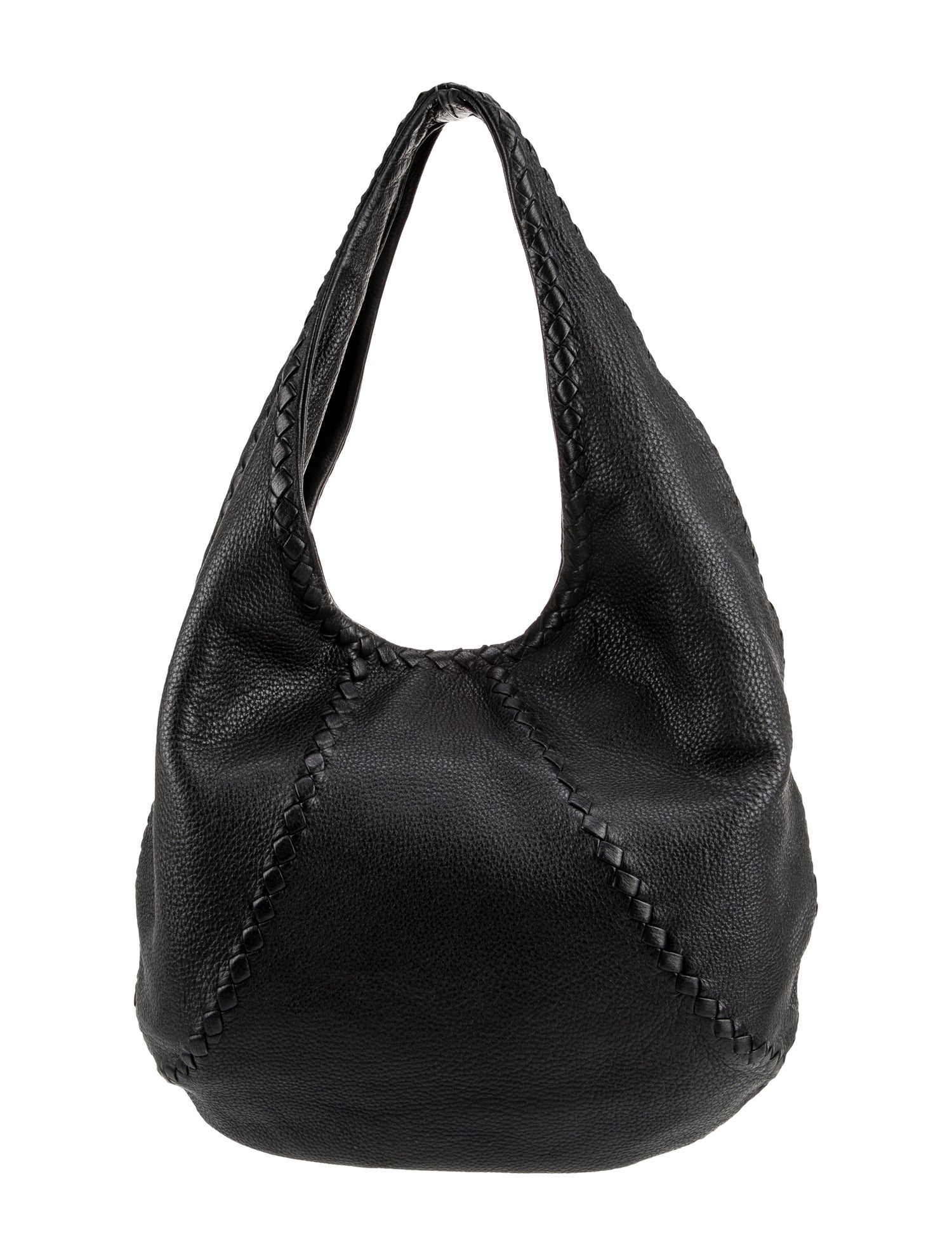Bottega Veneta Intrecciato Cervo Hobo Large - Black Hobos, Handbags ...