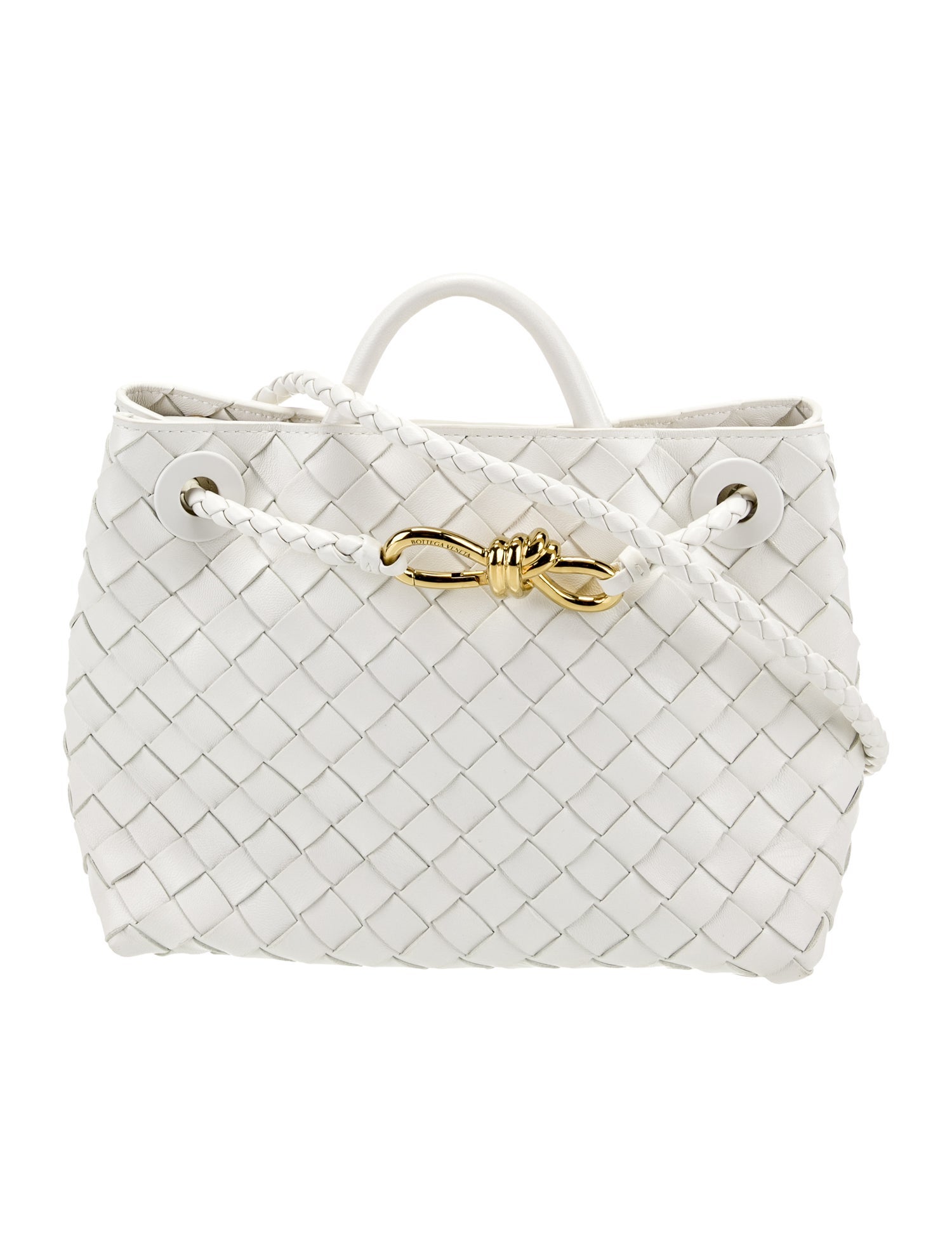 Bottega Veneta Intrecciato Top Handle Bag Small - White Handle Bags ...