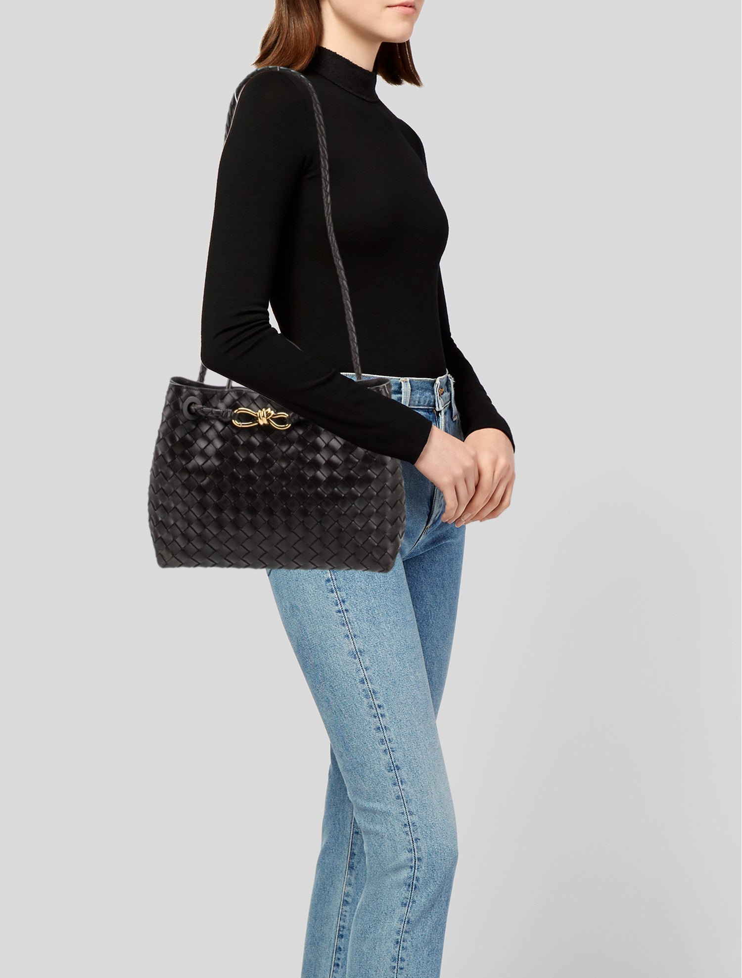 Bottega Veneta Intrecciato Andiamo Medium - Black Totes, Handbags ...