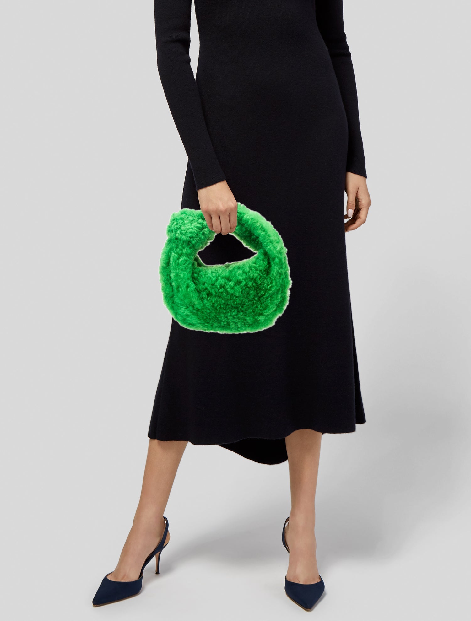 Bottega Veneta Shearling Jodie Mini - Green Handle Bags, Handbags ...