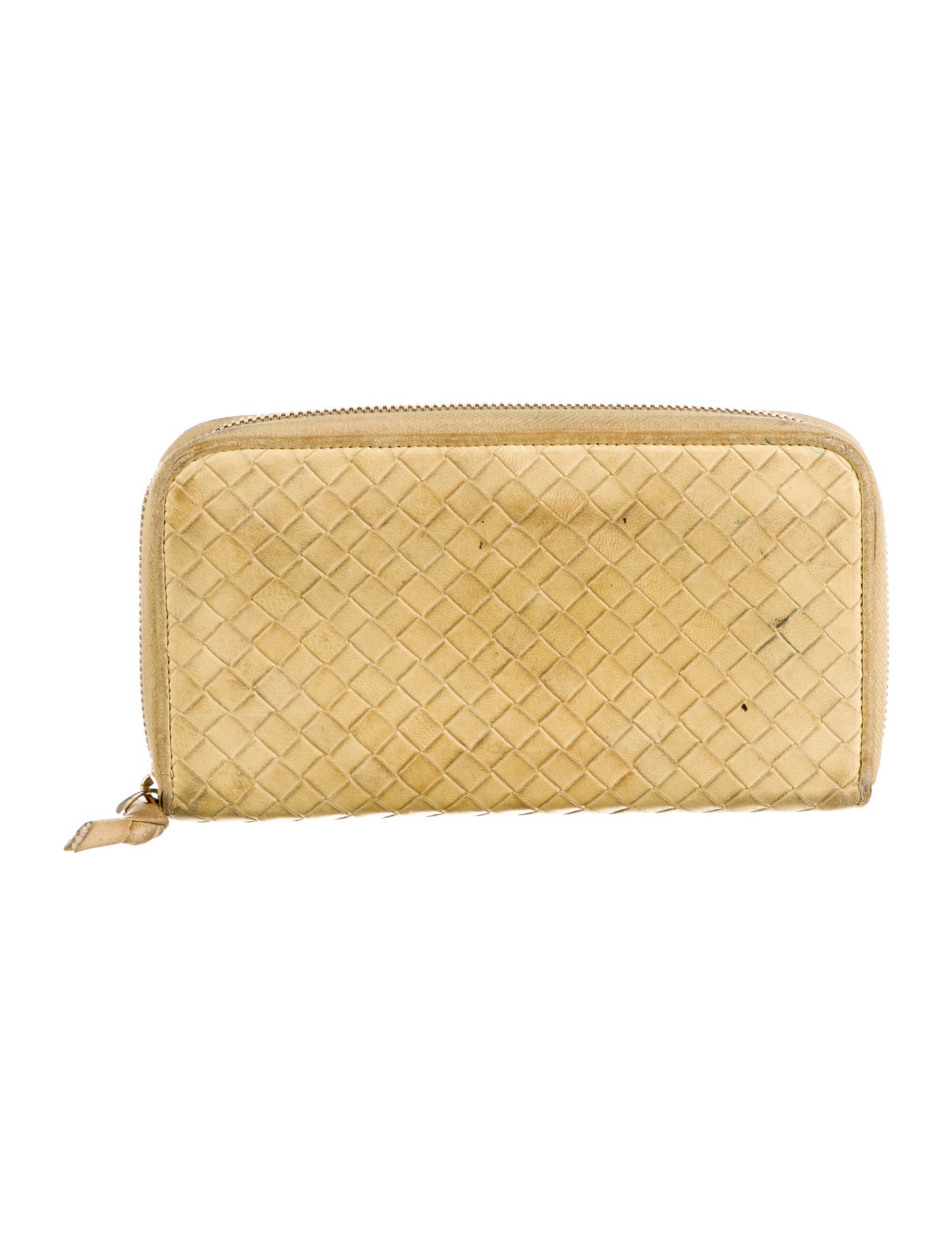 Bottega Veneta Intrecciato Weave Leather Continental Wallet - Yellow ...