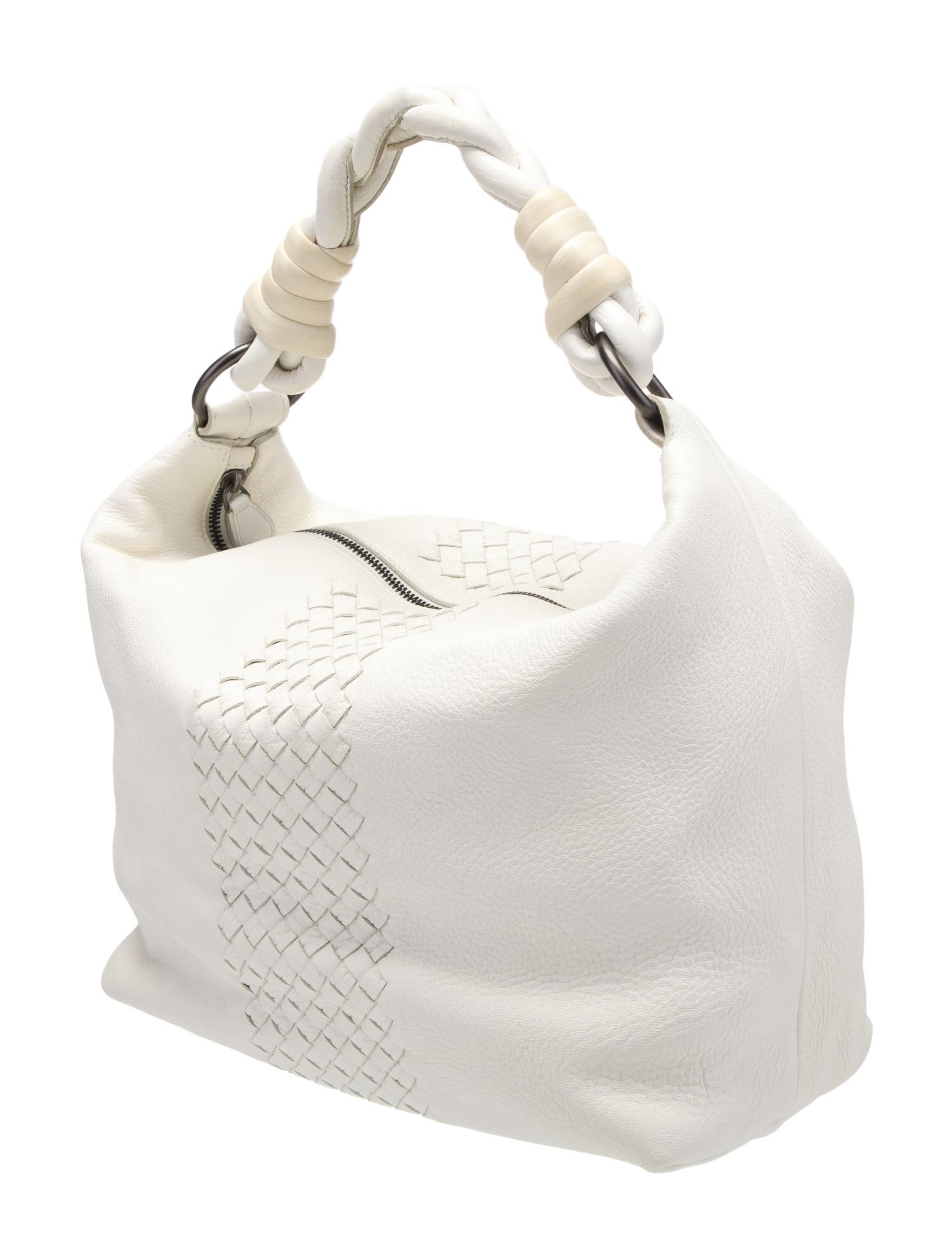 Bottega Veneta Intrecciato Cervo Hobo Vintage - White Hobos, Handbags ...