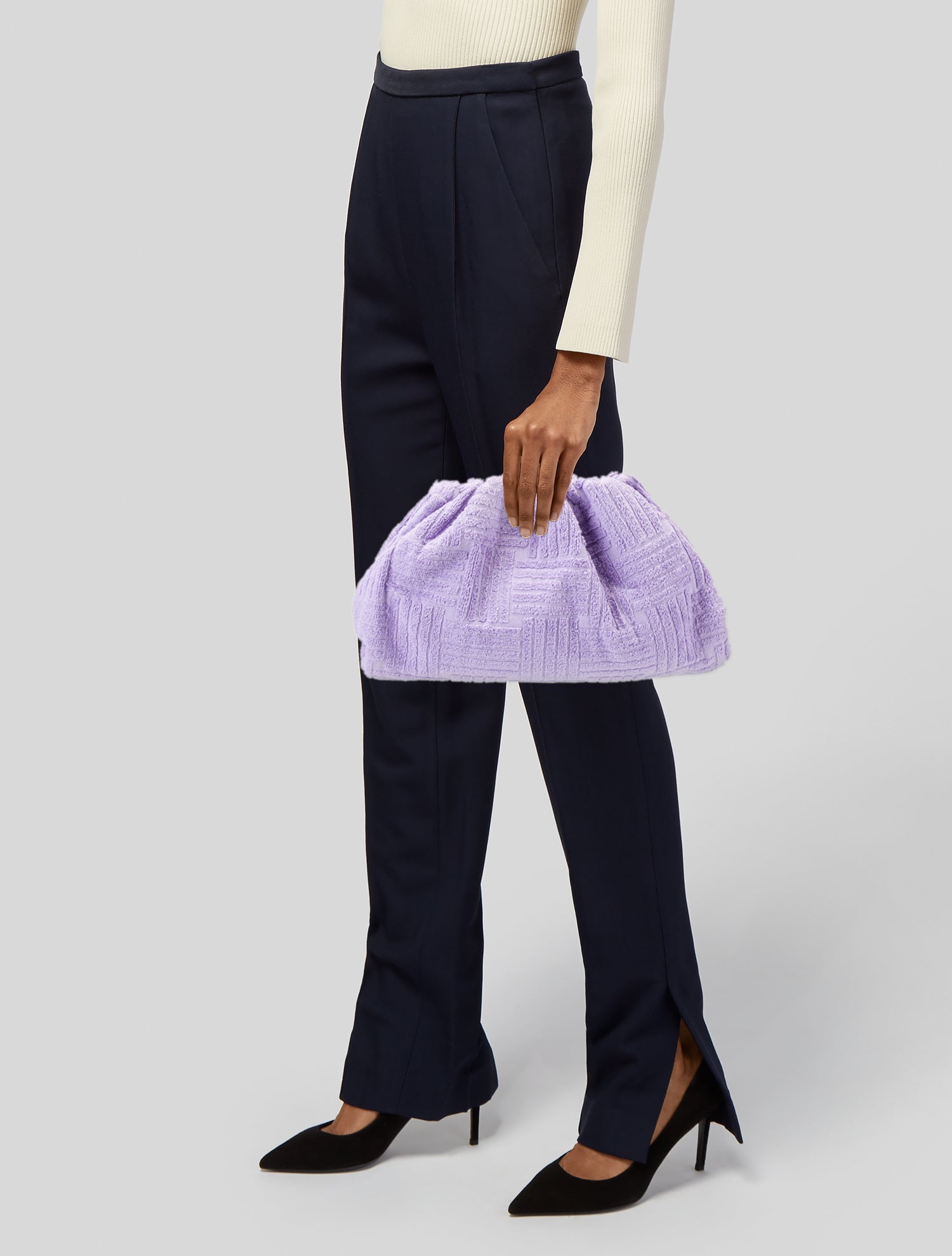 Bottega Veneta Terry Cloth The Pouch w/ Tags - Purple Clutches, Handbags - BOT306077 | The RealReal