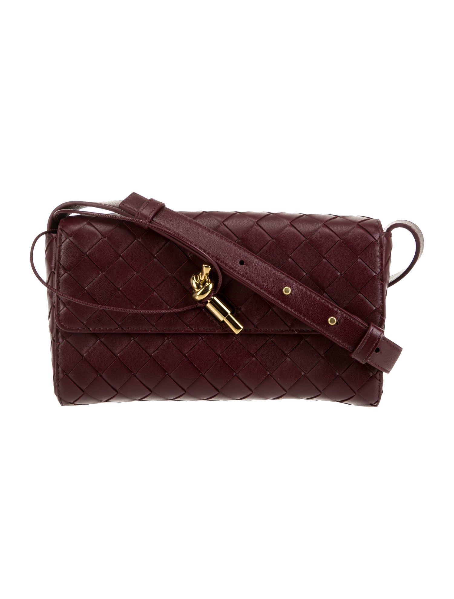 Bottega Veneta Intrecciato Andiamo Mini - Burgundy Crossbody Bags ...