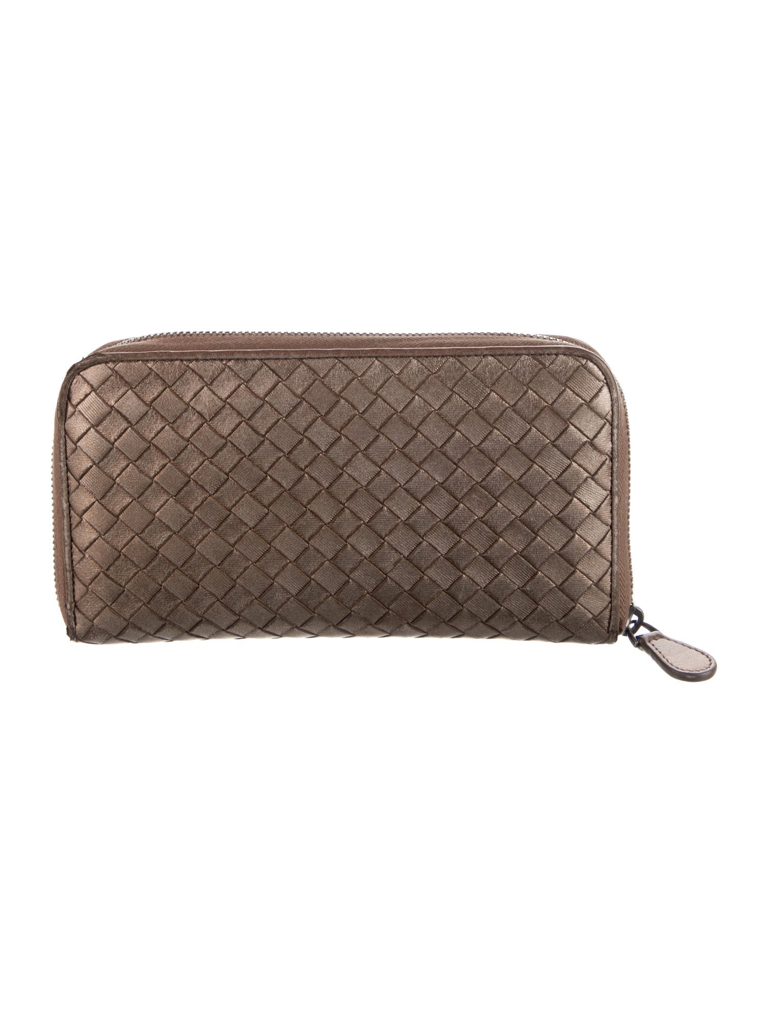 Bottega Veneta Intrecciato Weave Leather Continental Wallet - Metallic ...