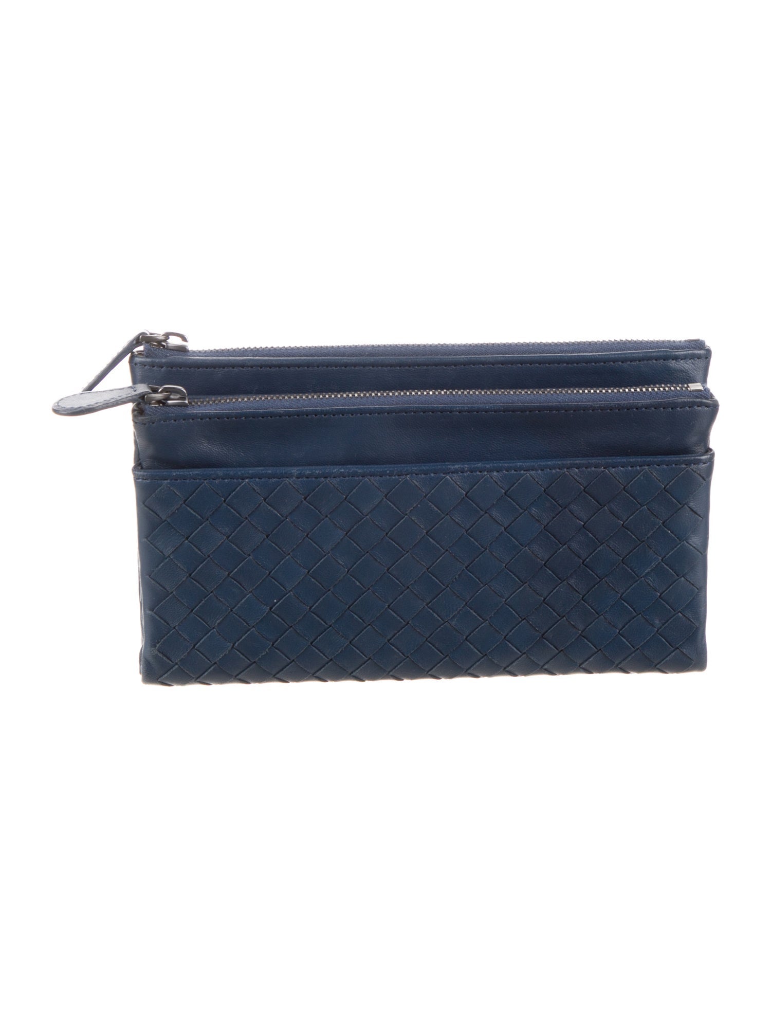 Bottega Veneta 2010's Intrecciato Weave Wallet - Blue Wallets ...