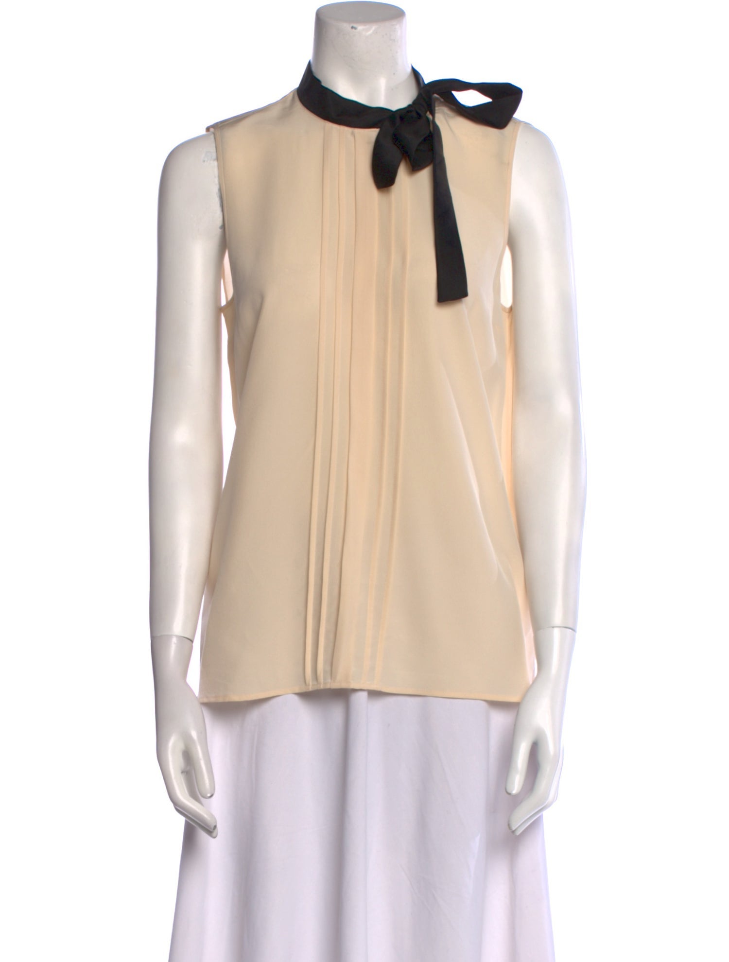 Bottega Veneta Silk Mock Neck Top - Neutrals Tops, Clothing - BOT311395 ...