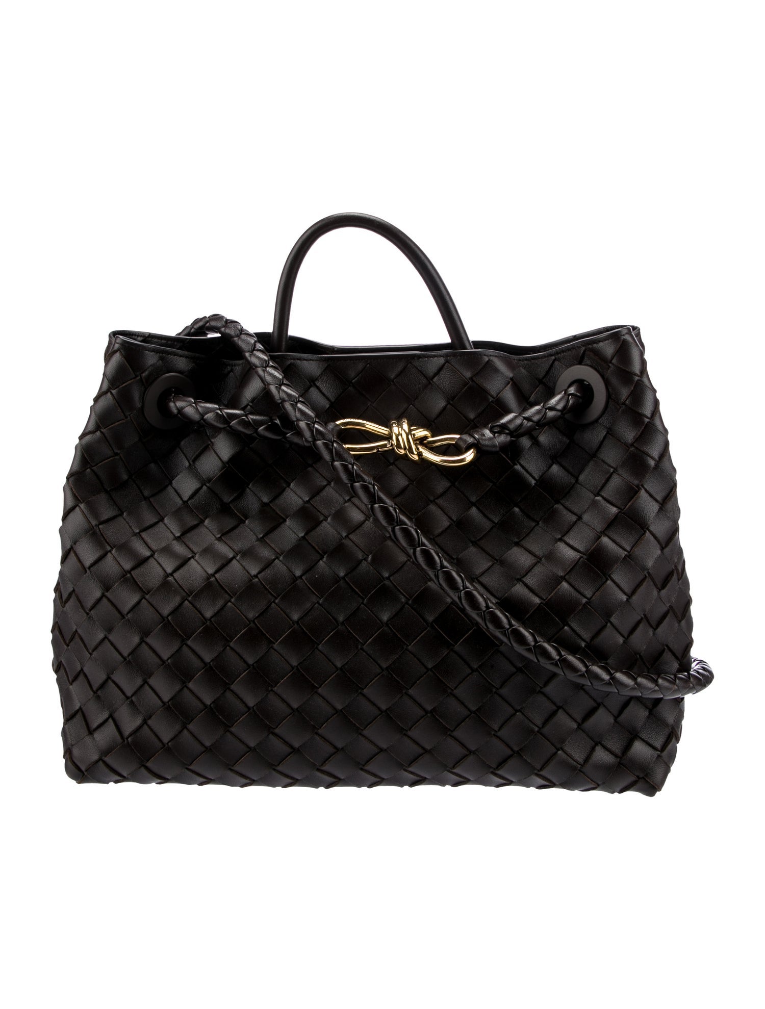 Bottega Veneta Intrecciato Andiamo Medium - Black Handle Bags, Handbags ...
