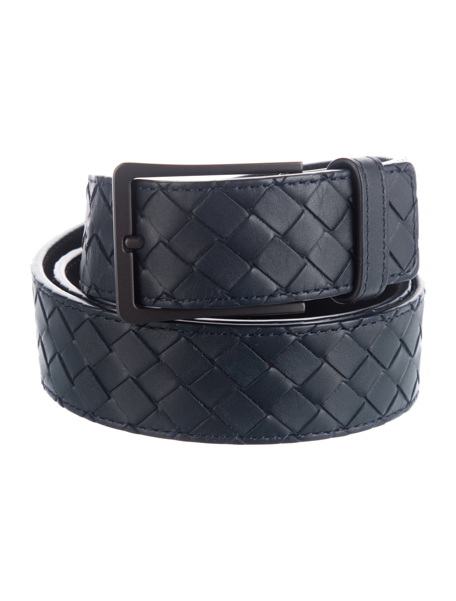 Bottega Veneta Intrecciato Weave Leather Waist Belt - Blue Belts, Accessories - BOT313281 | The ...