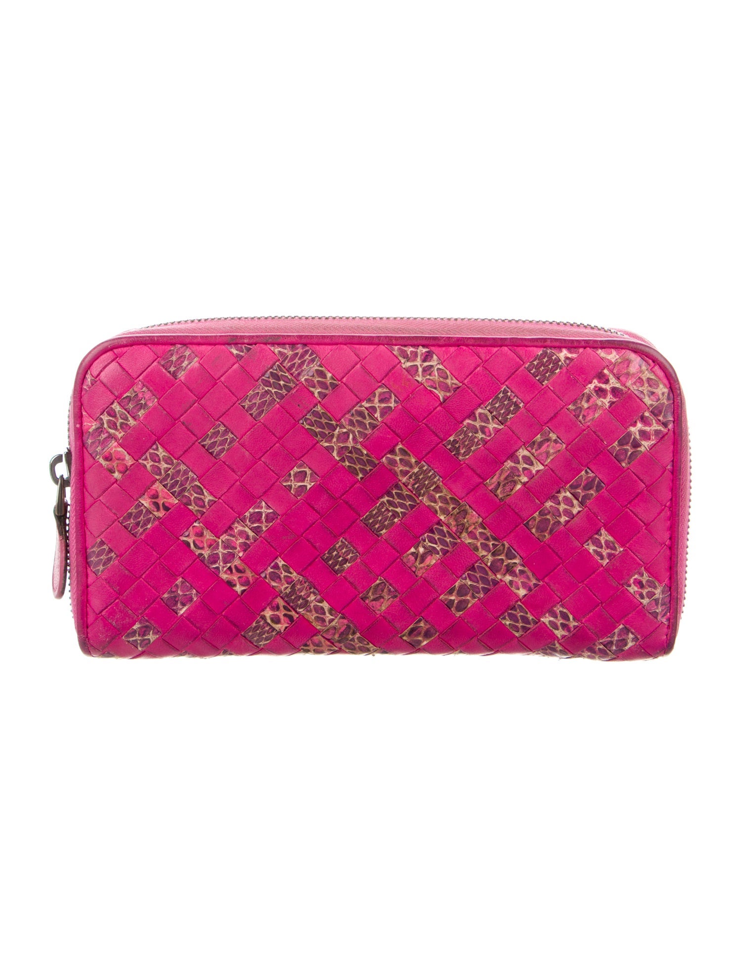 Bottega Veneta Intrecciato Weave Leather Wallet - Pink Wallets ...
