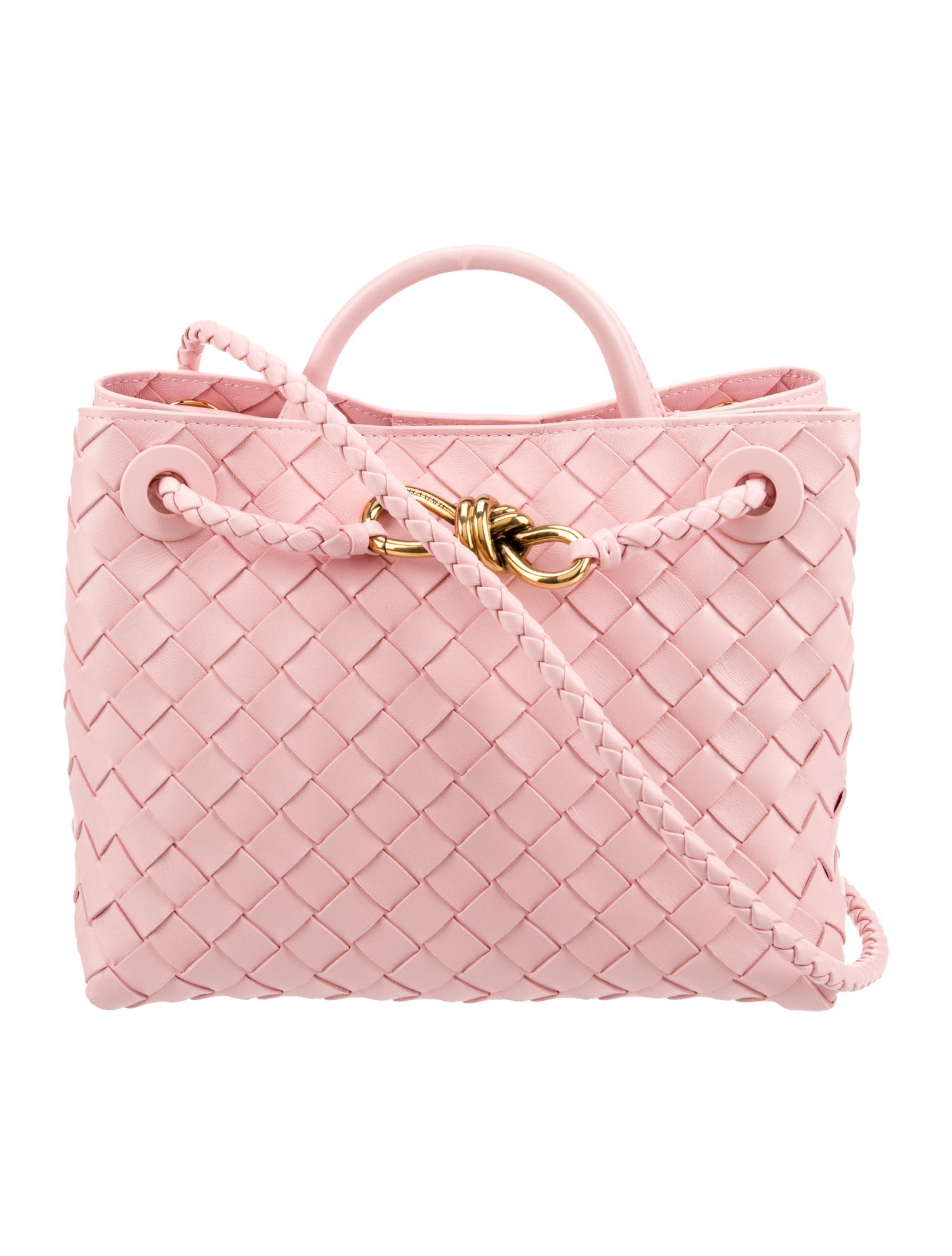 Bottega Veneta Intrecciato Andiamo Small - Pink Crossbody Bags ...
