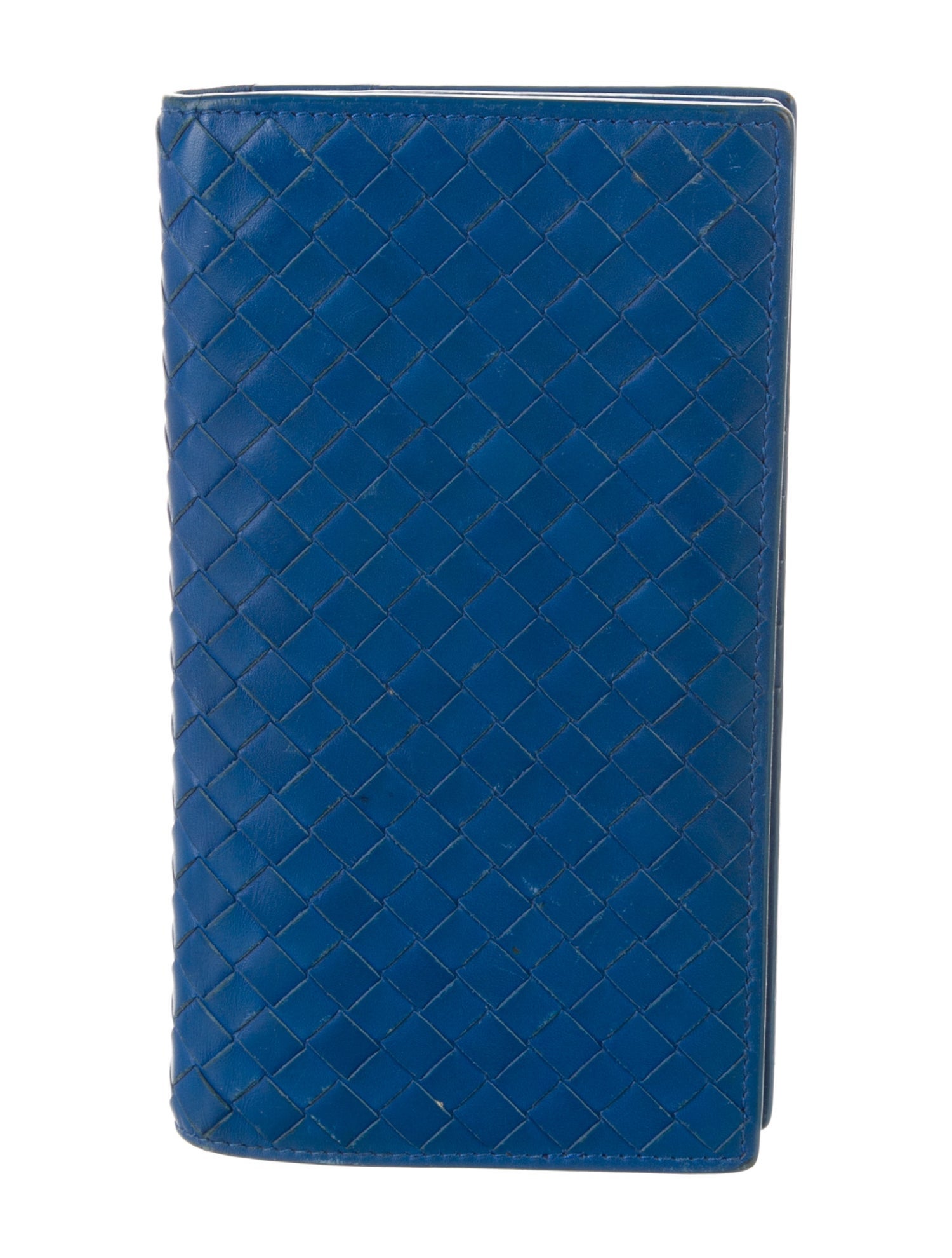 Bottega Veneta Intrecciato Weave Leather Wallet - Blue Wallets ...