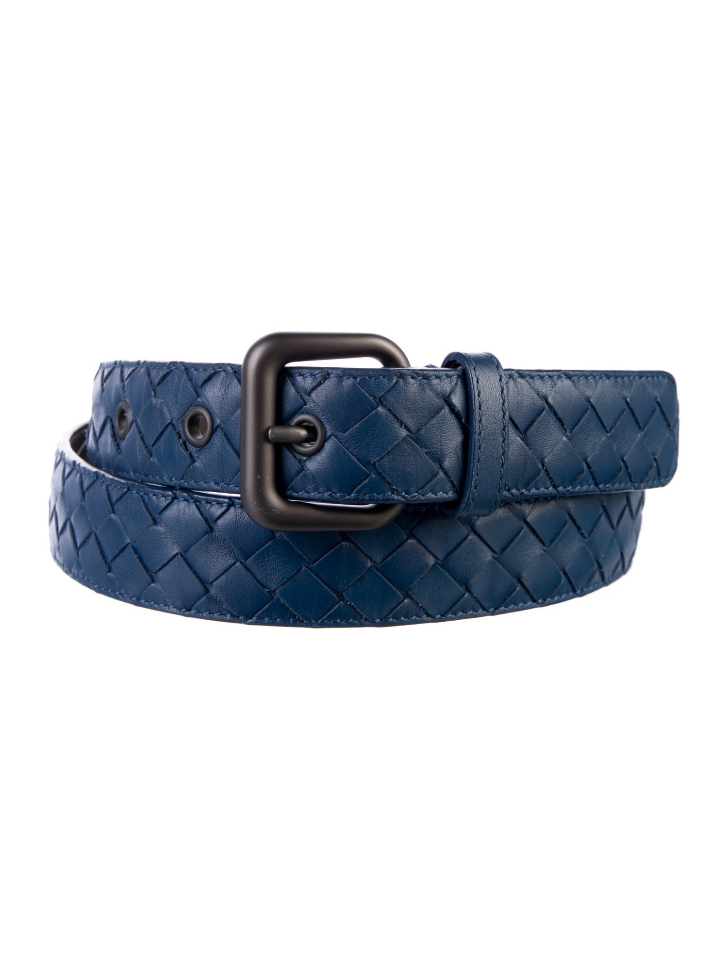 Bottega Veneta Intrecciato Weave Leather Belt - Blue Belts, Accessories - BOT319094 | The RealReal