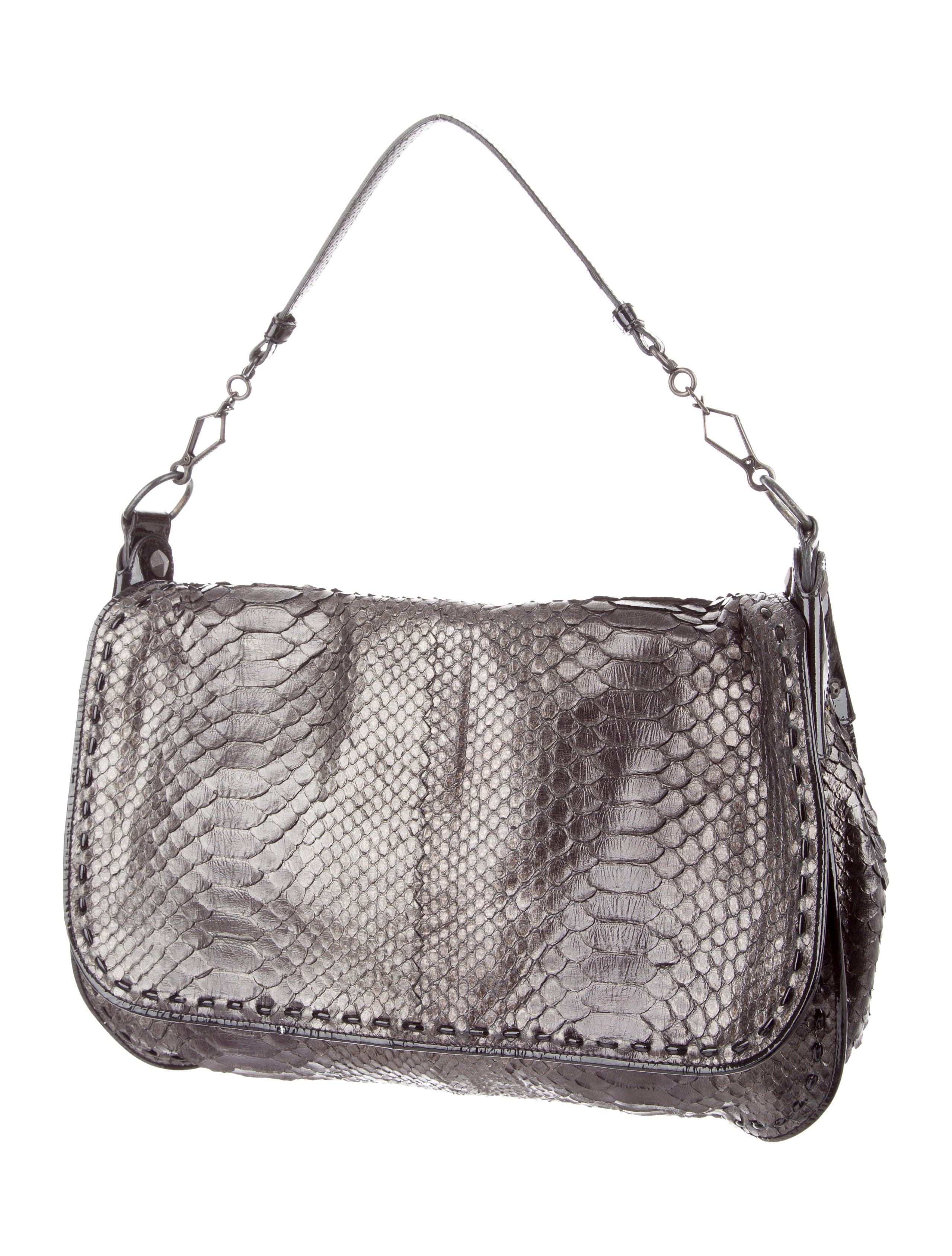 Bottega Veneta Metallic Python Messenger Bag - Handbags - BOT44415 ...
