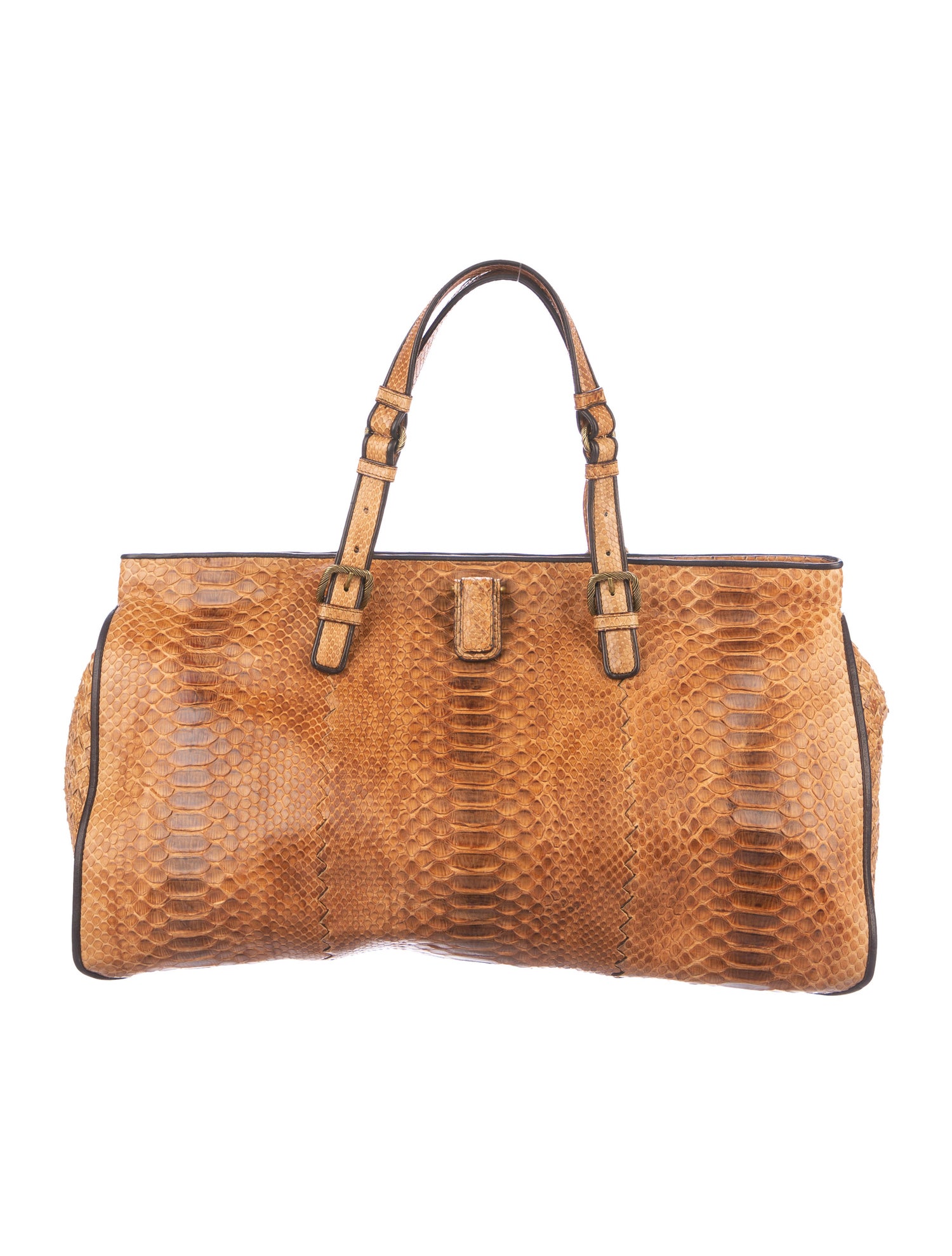Bottega Veneta Python Leather-Trimmed Tote - Handbags - BOT65178 | The ...