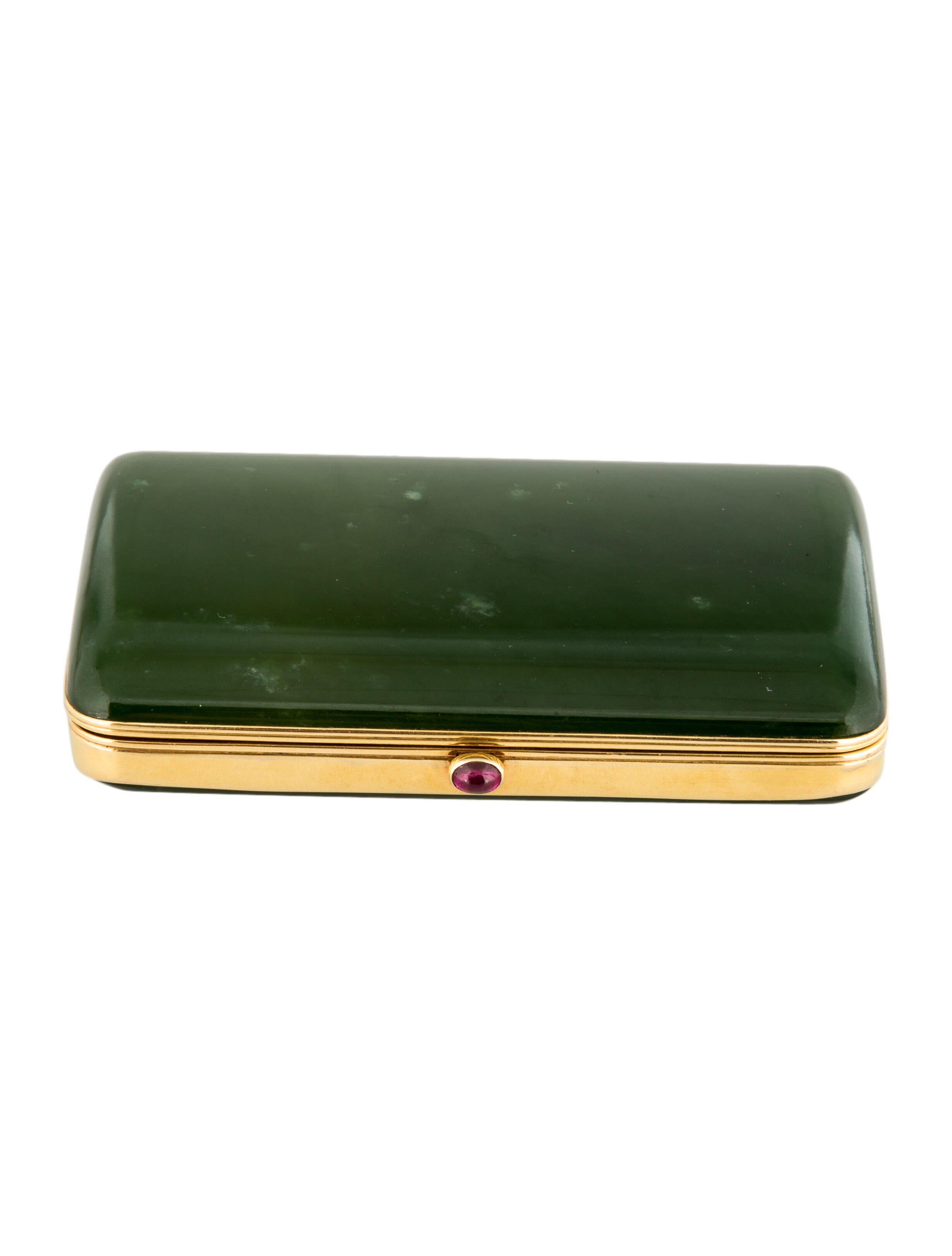 Decorative Box 18k Gold Nephrite Cigarette Case - Green Decorative ...