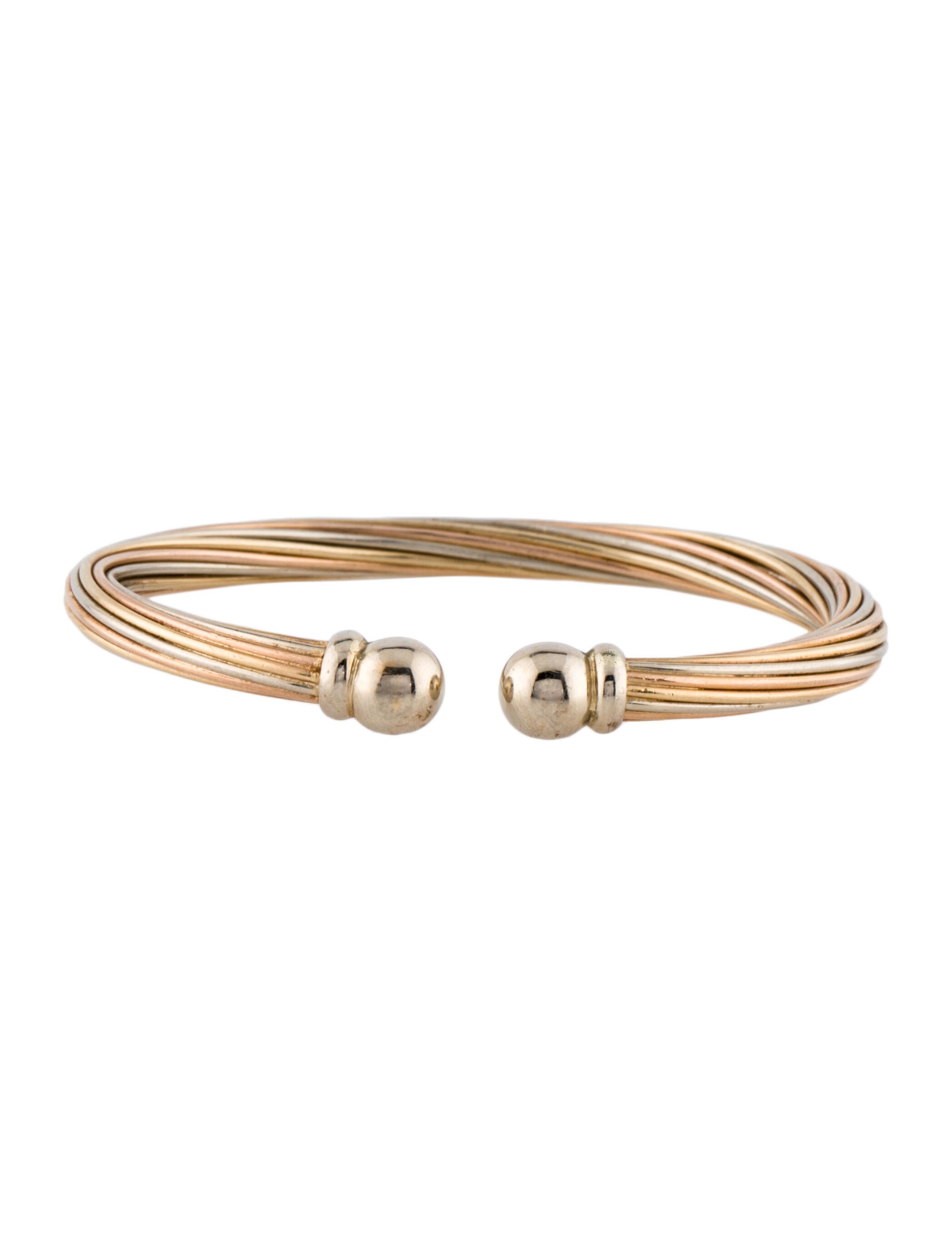 Bracelet 18K Three-Bar Flex Cuff Bracelet - 18K Yellow Gold Cuff ...