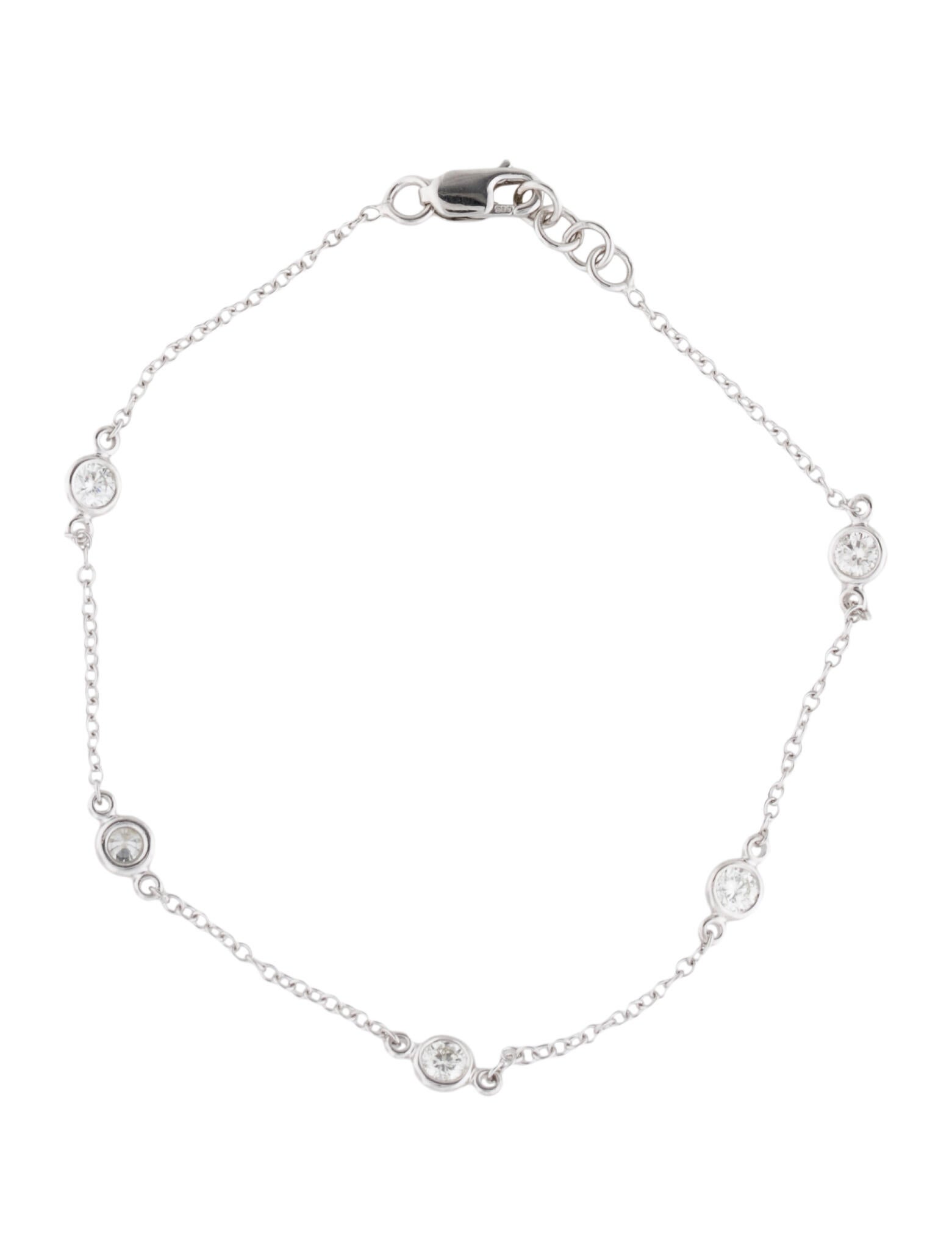 Bracelet 14K Diamond Station Bracelet - Rhodium-Plated 14K White Gold ...