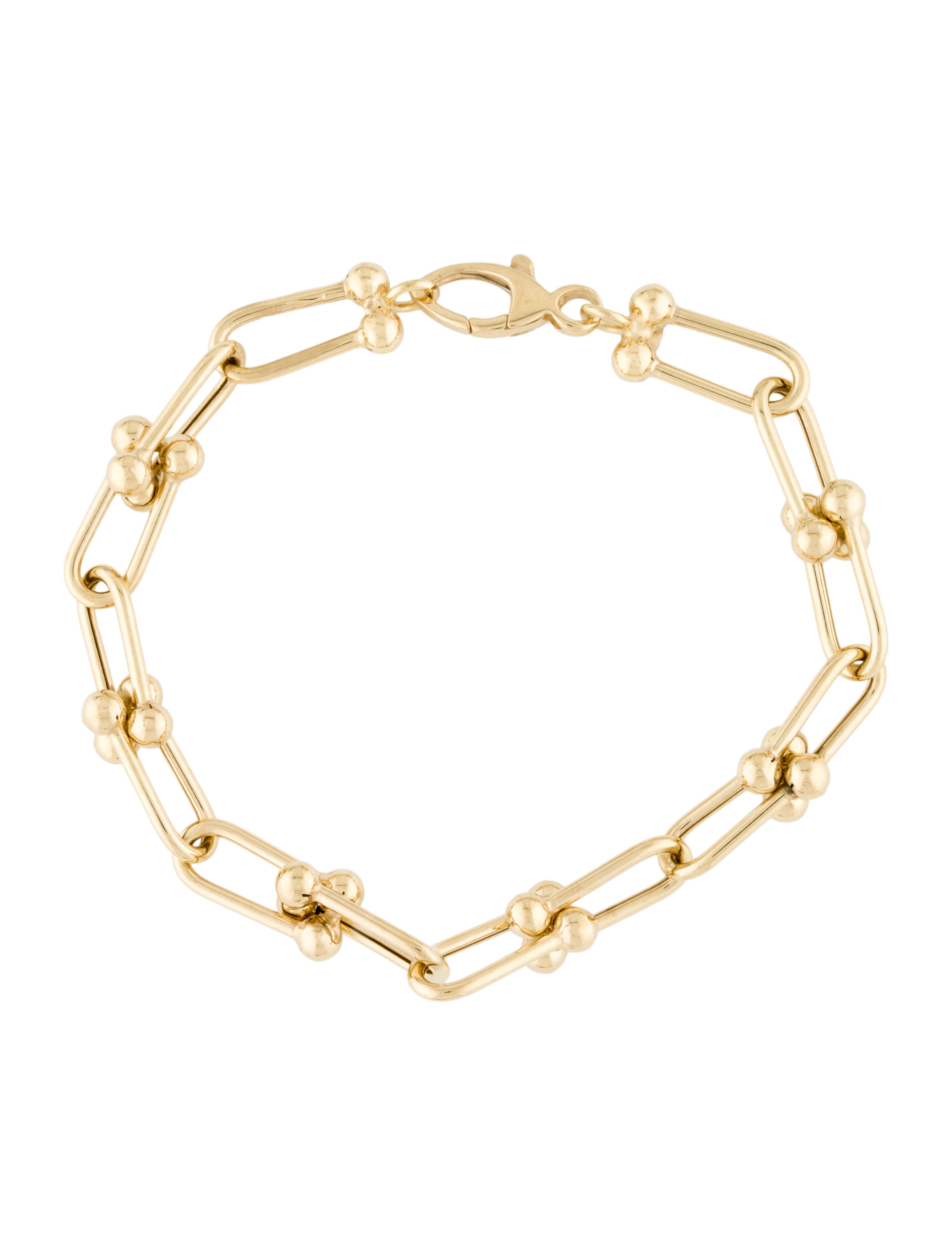 Bracelet 14K Bead & Link - 14K Yellow Gold Link, Bracelets ...