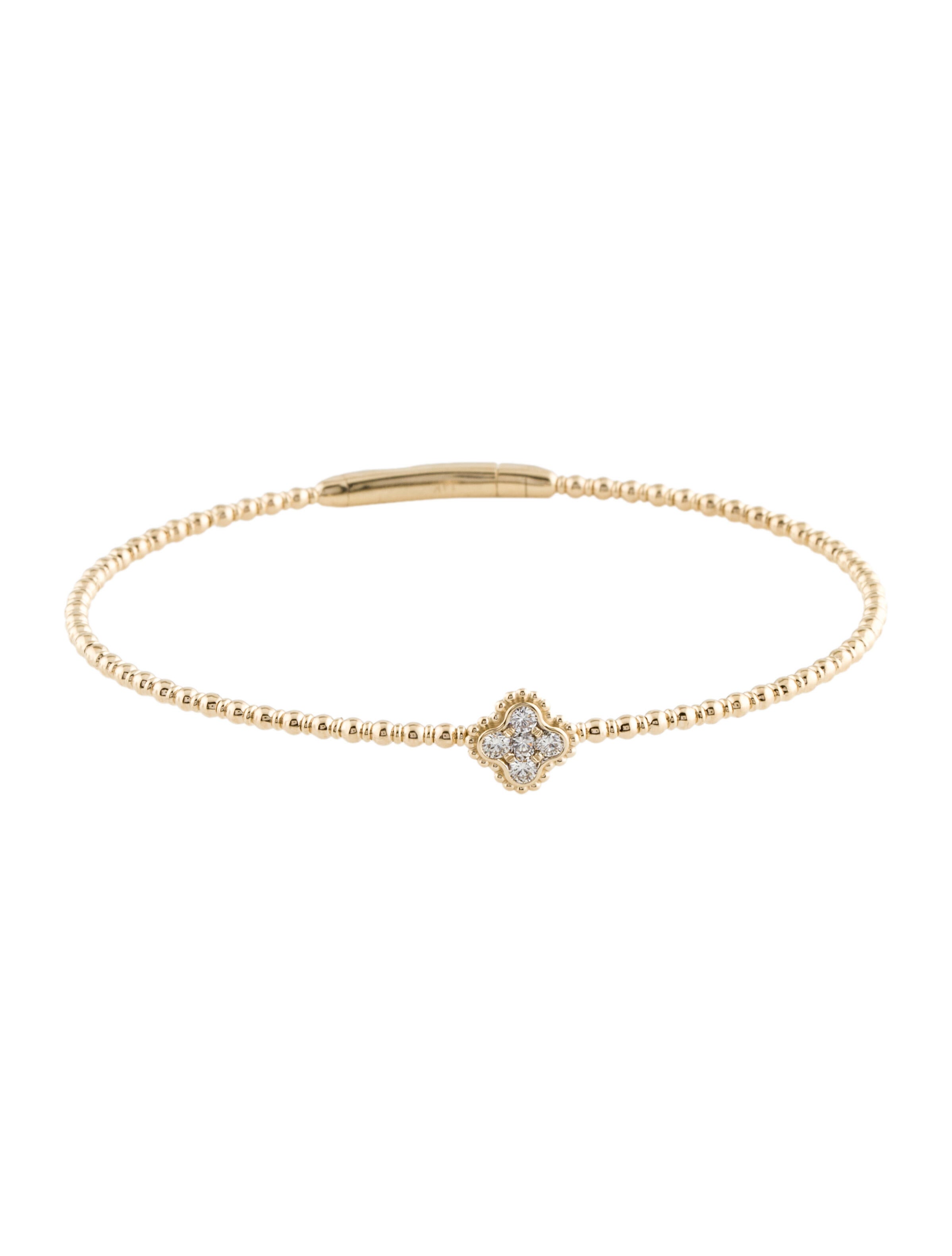 Bracelet 14K Diamond Flex Bangle Bracelet - 14K Yellow Gold Bangle ...