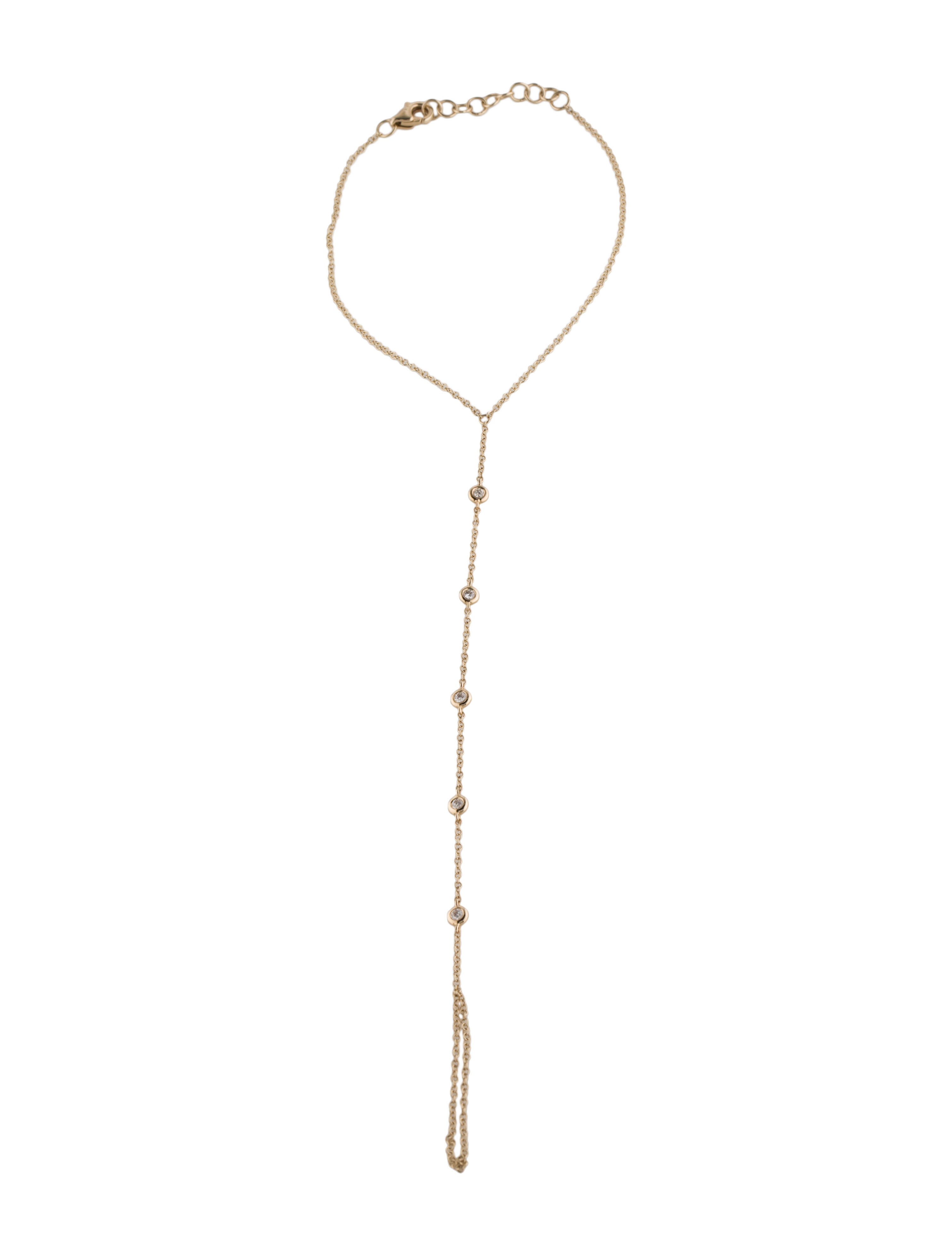 Bracelet 14K Diamond Hand Chain - 14K Yellow Gold Hand Chain, Body ...