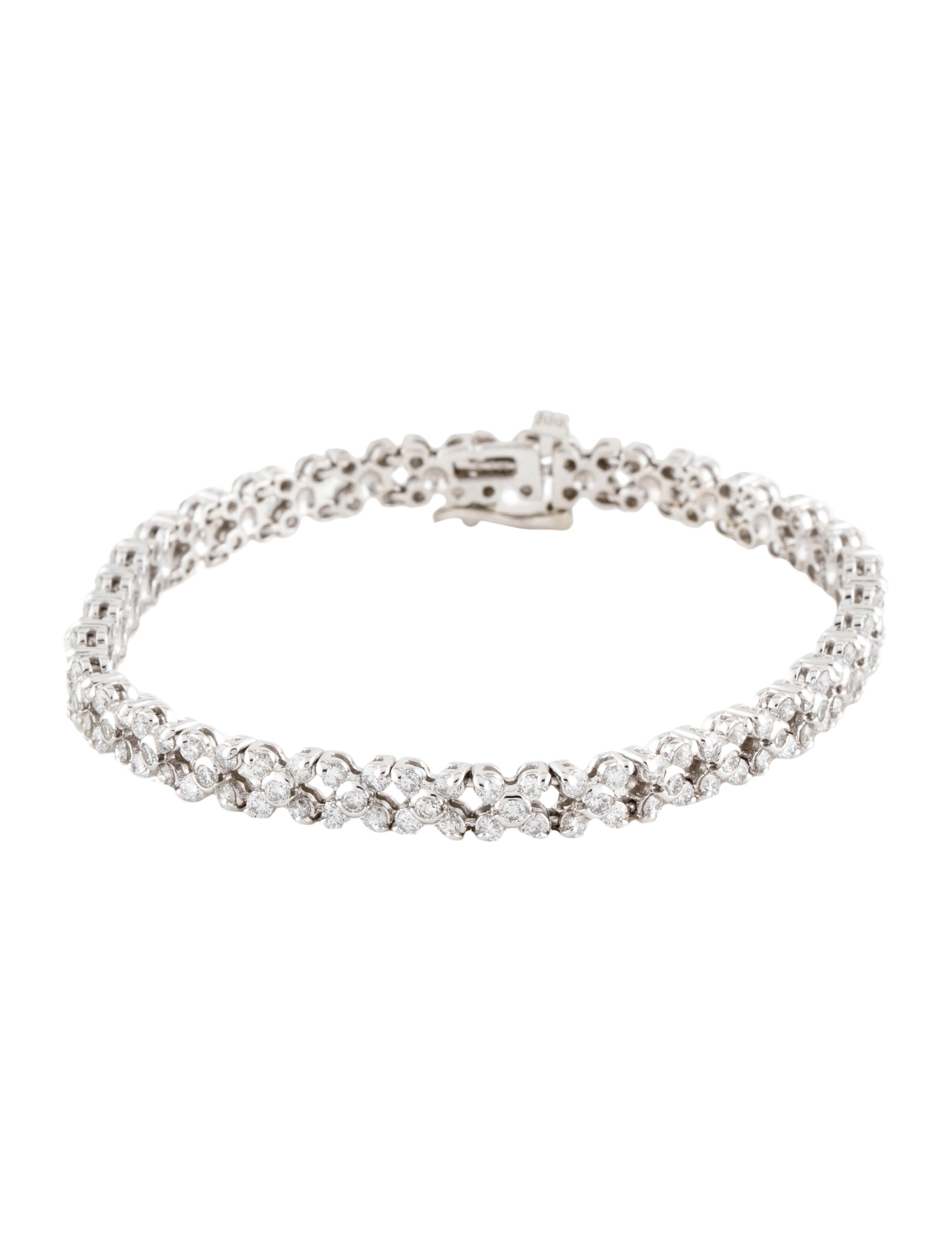 Bracelet 14K 4.00ctw Diamond X Link Bracelet - 14K White Gold Link ...