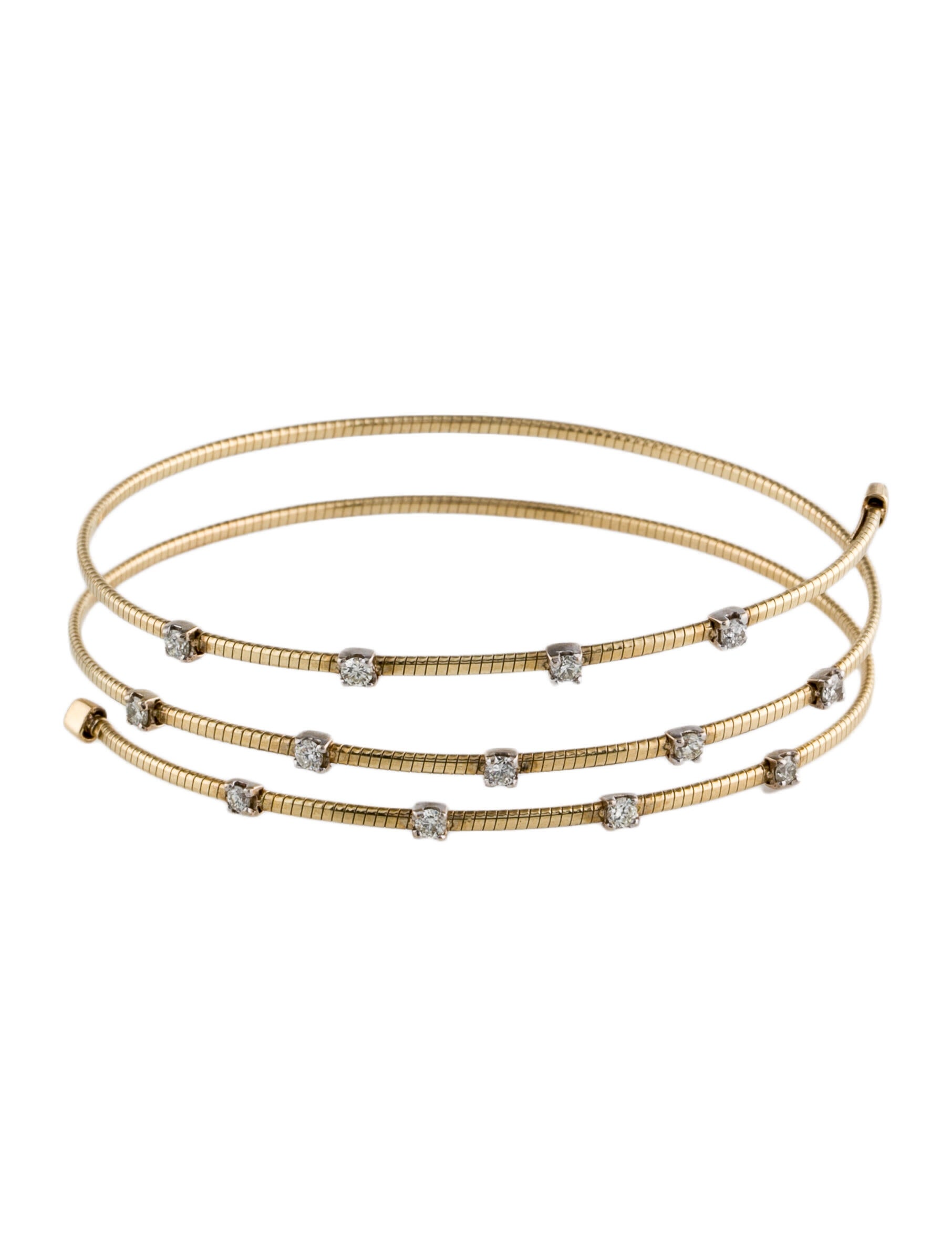 Bracelet 14K Diamond Wrap Bracelet - Bangle, Bracelets - BRACE127095 ...