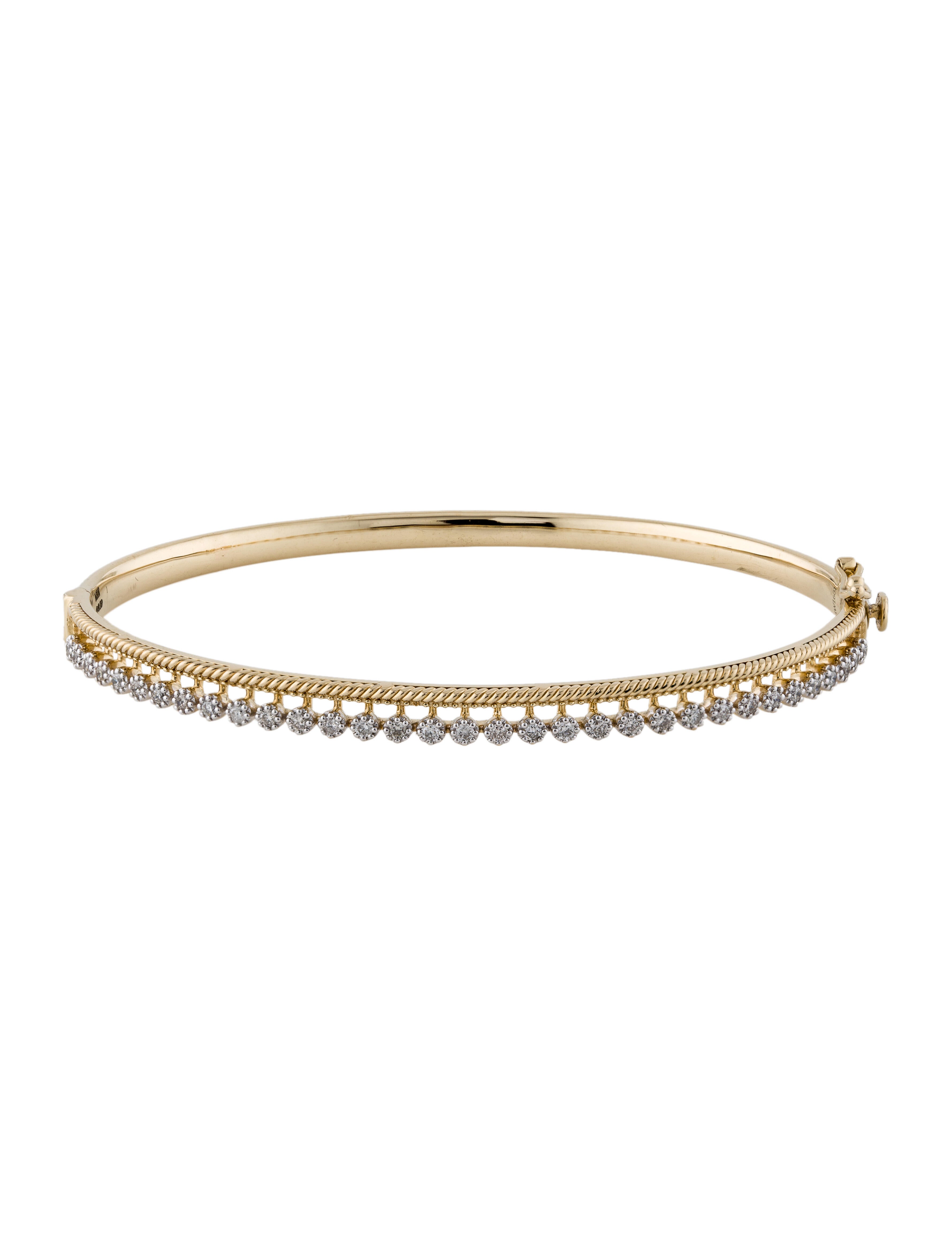 Tiffany & Co. 18K 4.99ctw Diamond Lock Bangle Bracelet - 18K Yellow Gold Bangle, Bracelets ...