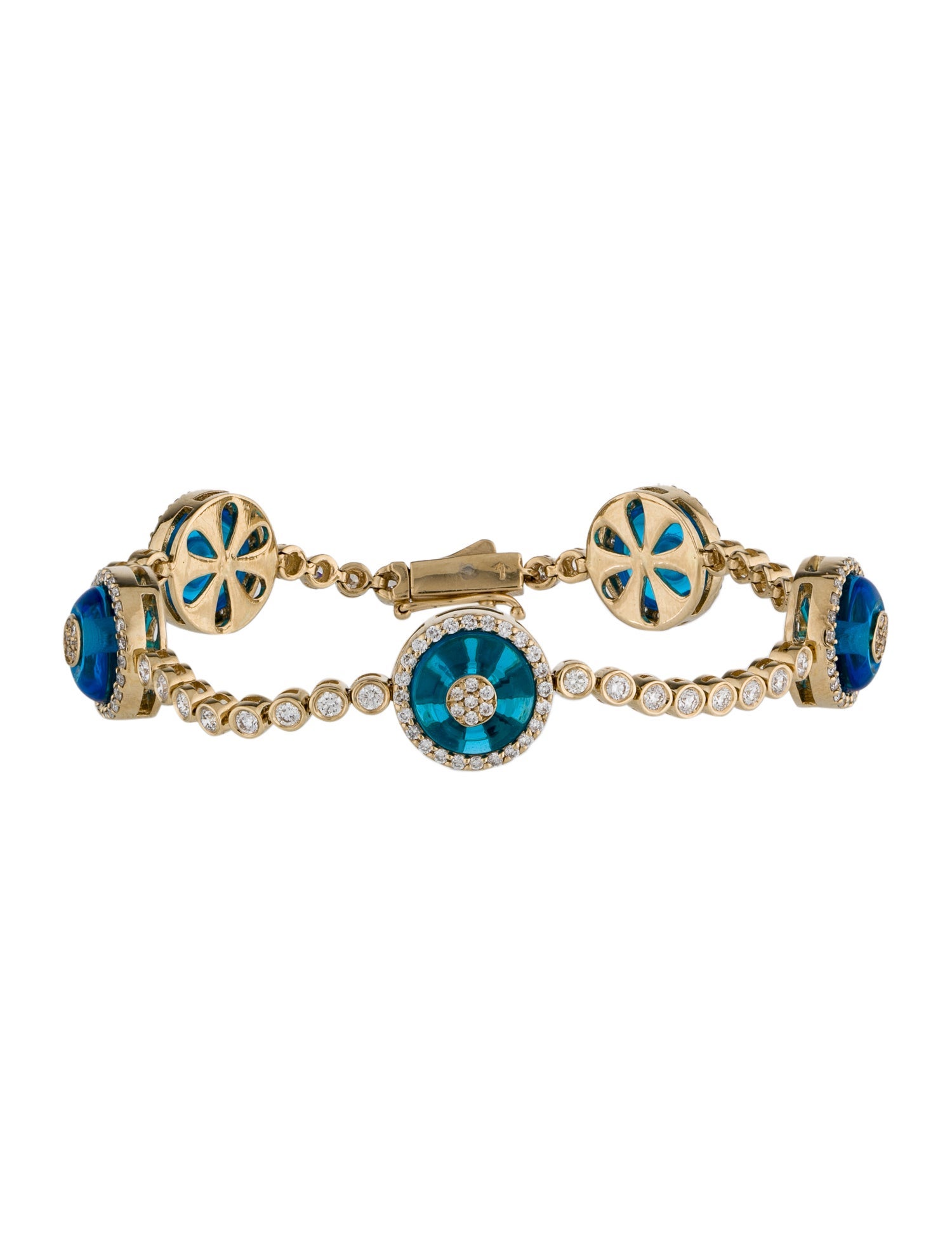 Bracelet 14K 1.48ctw Diamond & Emerald Station Bracelet - 14K Yellow ...