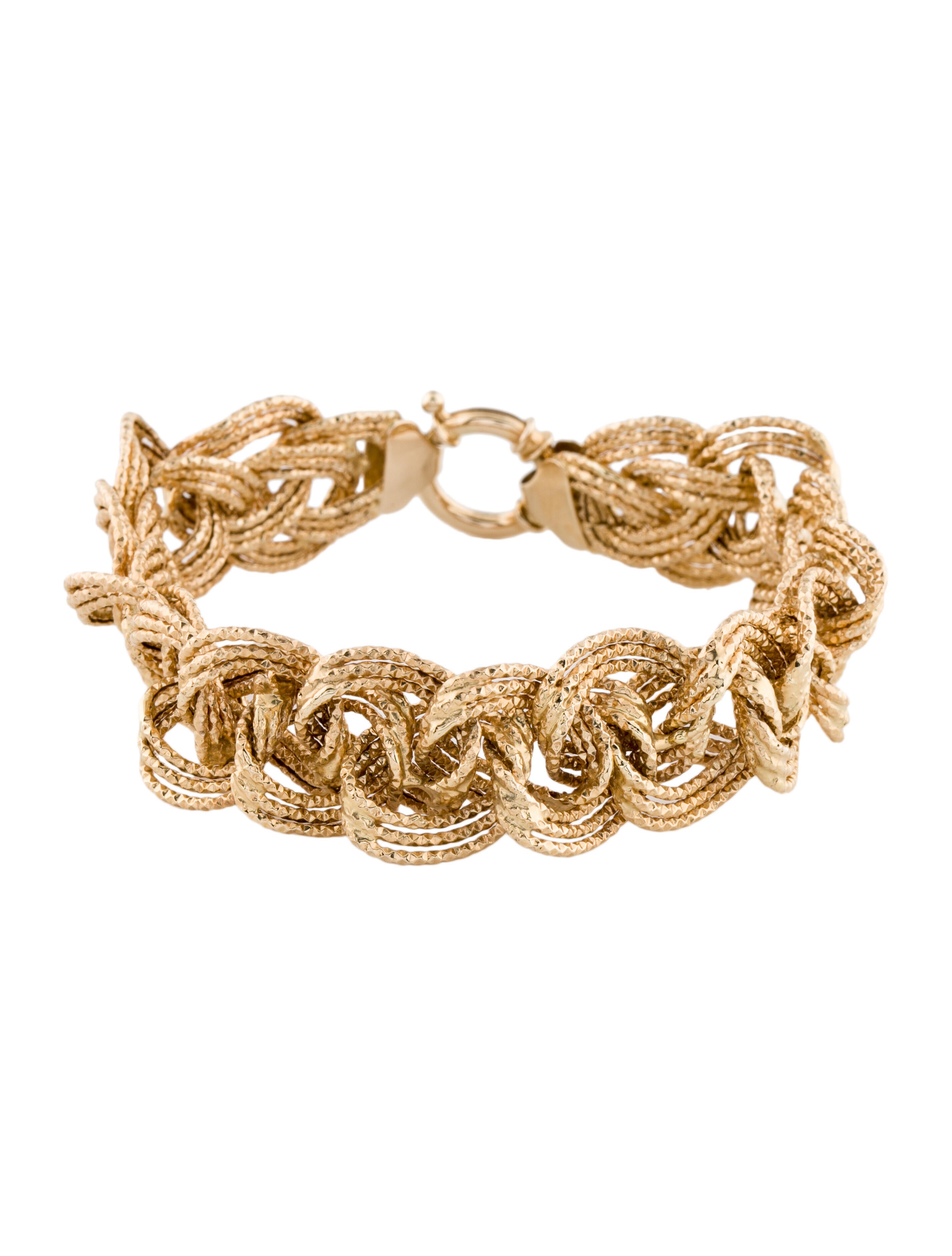 Bracelet 14K Antique Russian Slide Bracelet - 14K Yellow Gold Link ...