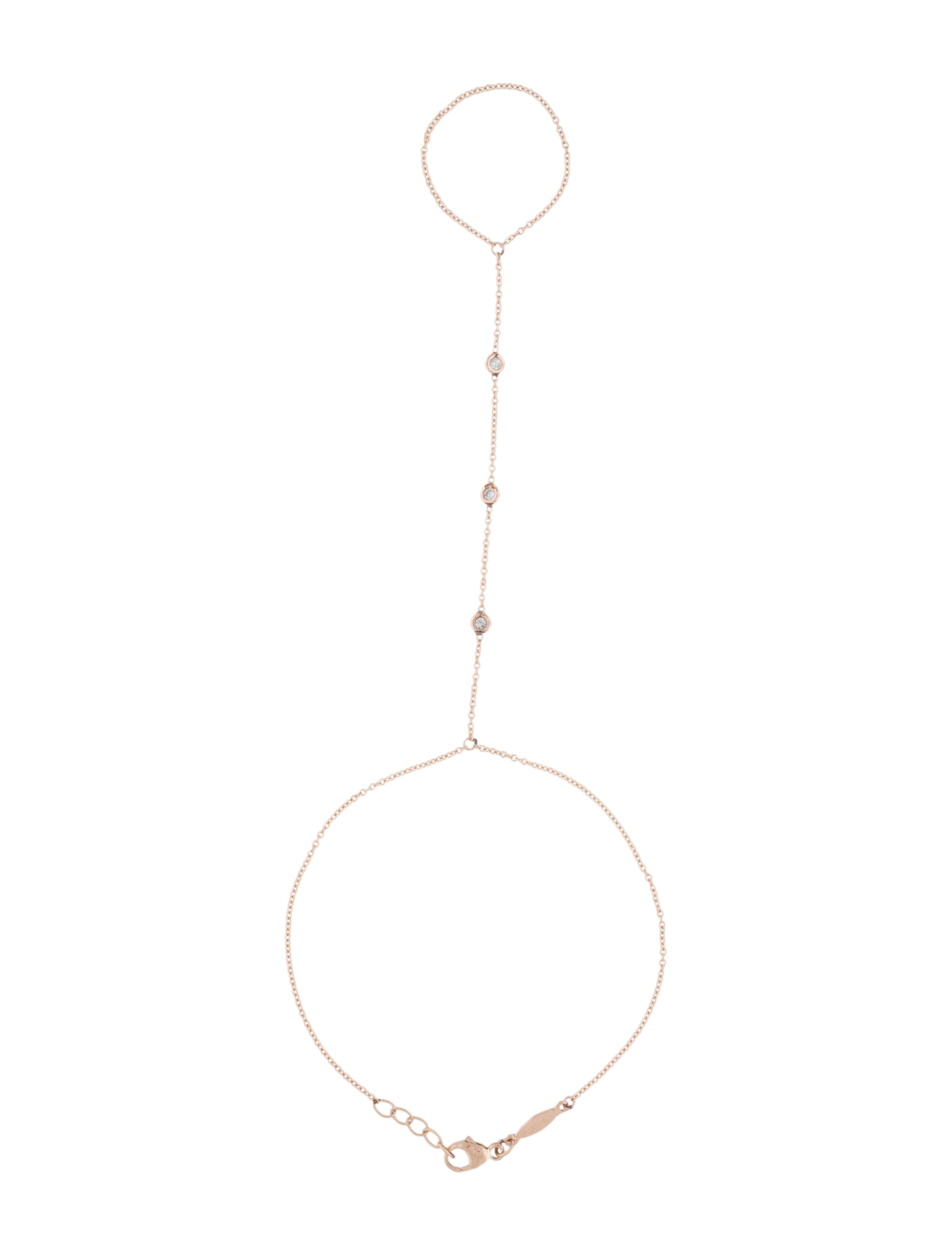 Bracelet 14K Diamond Hand Chain - 14K Rose Gold Hand Chain, Body ...