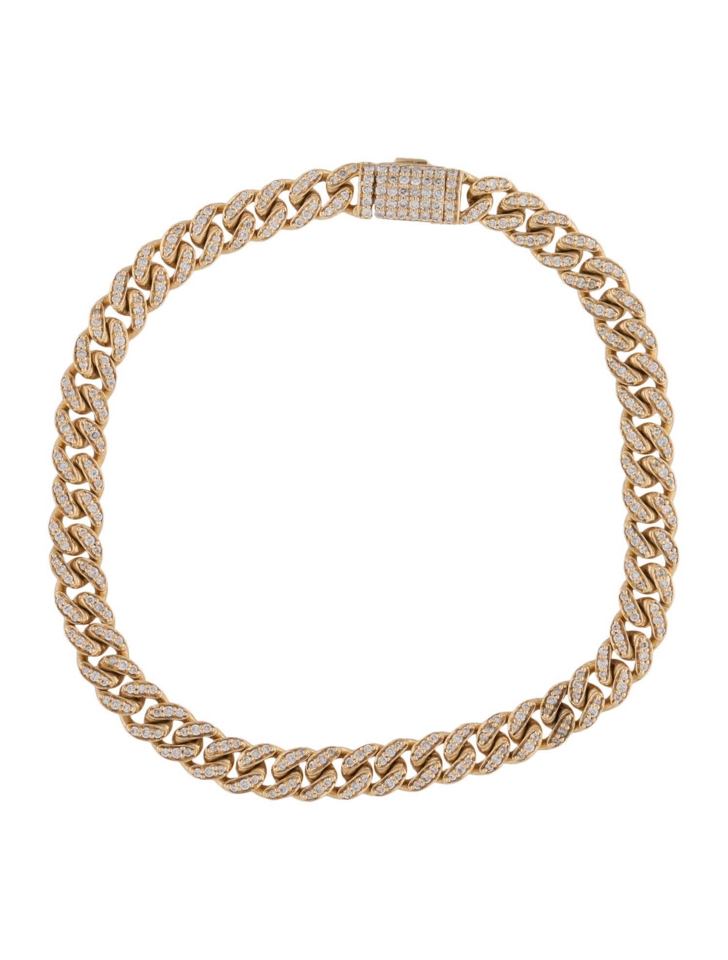 Bracelet 14K Diamond Curb Chain Link Bracelet - 14K Yellow Gold Link ...