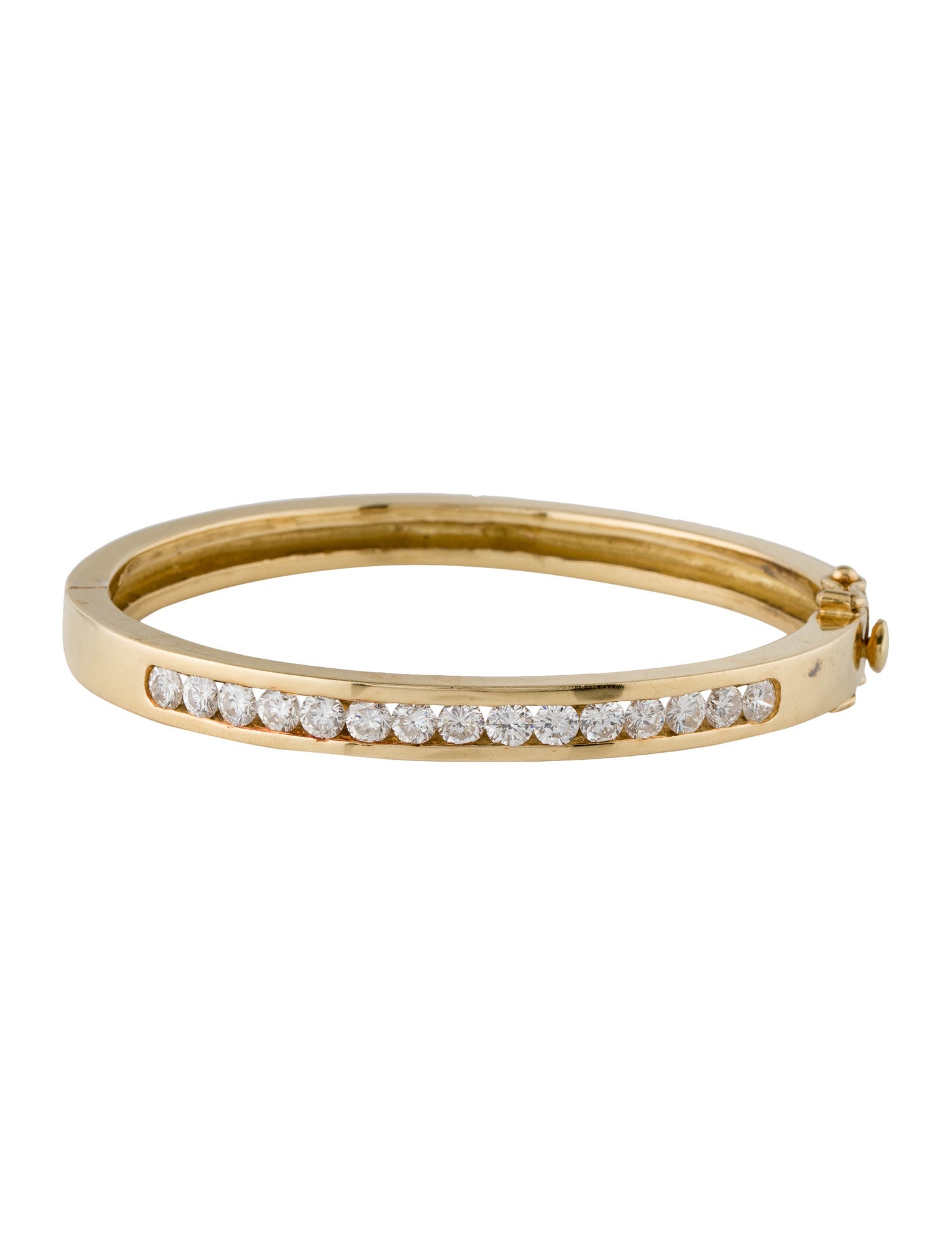 Bracelet 18K Diamond Bangle - 18K Yellow Gold Bangle, Bracelets ...