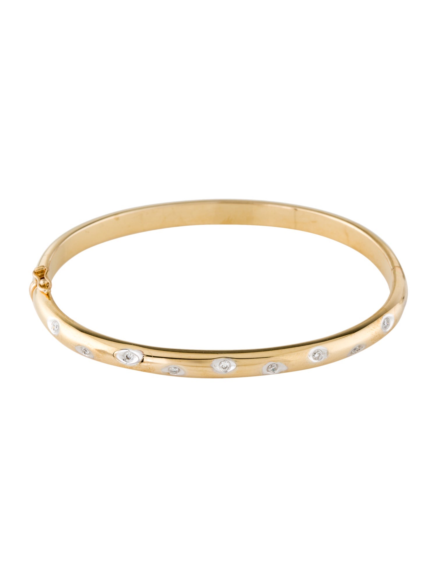 Van Cleef & Arpels Vintage Emerald & Diamond Bangle - 18K Yellow Gold ...