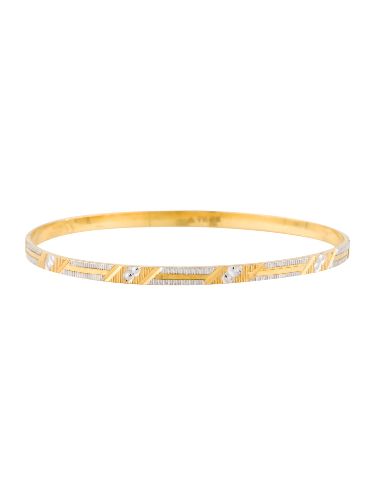 Bracelet 22K Two-Tone Bangle - 22K Yellow Gold Bangle, Bracelets ...