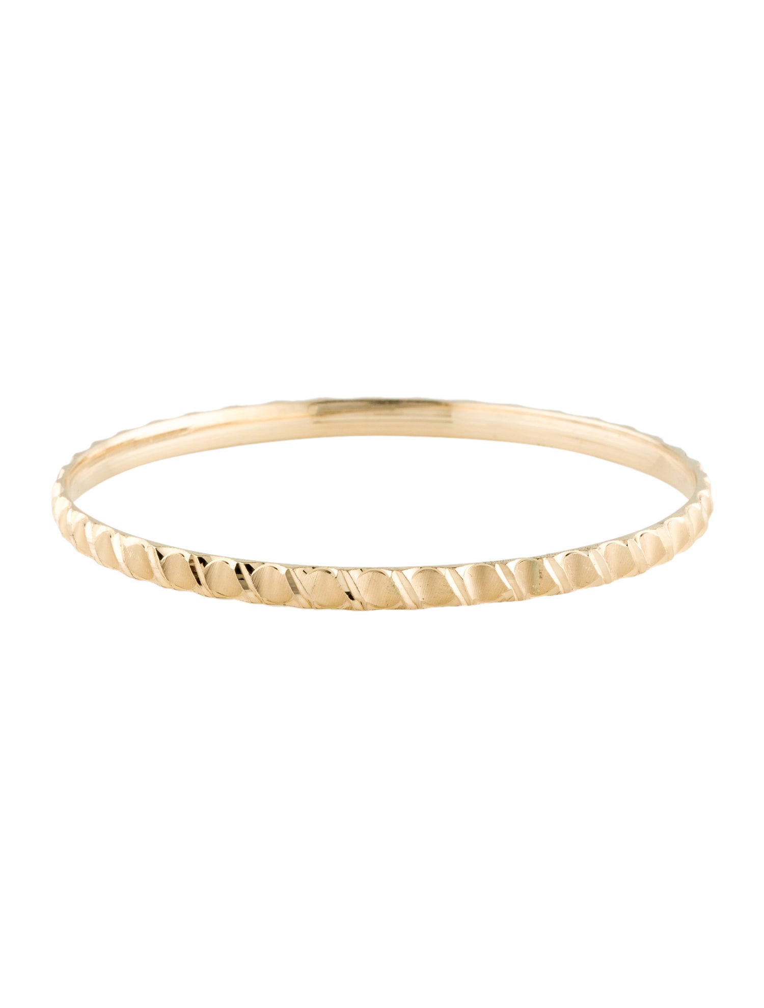 Bracelet 14K Textured Bangle - 14K Yellow Gold Bangle, Bracelets ...