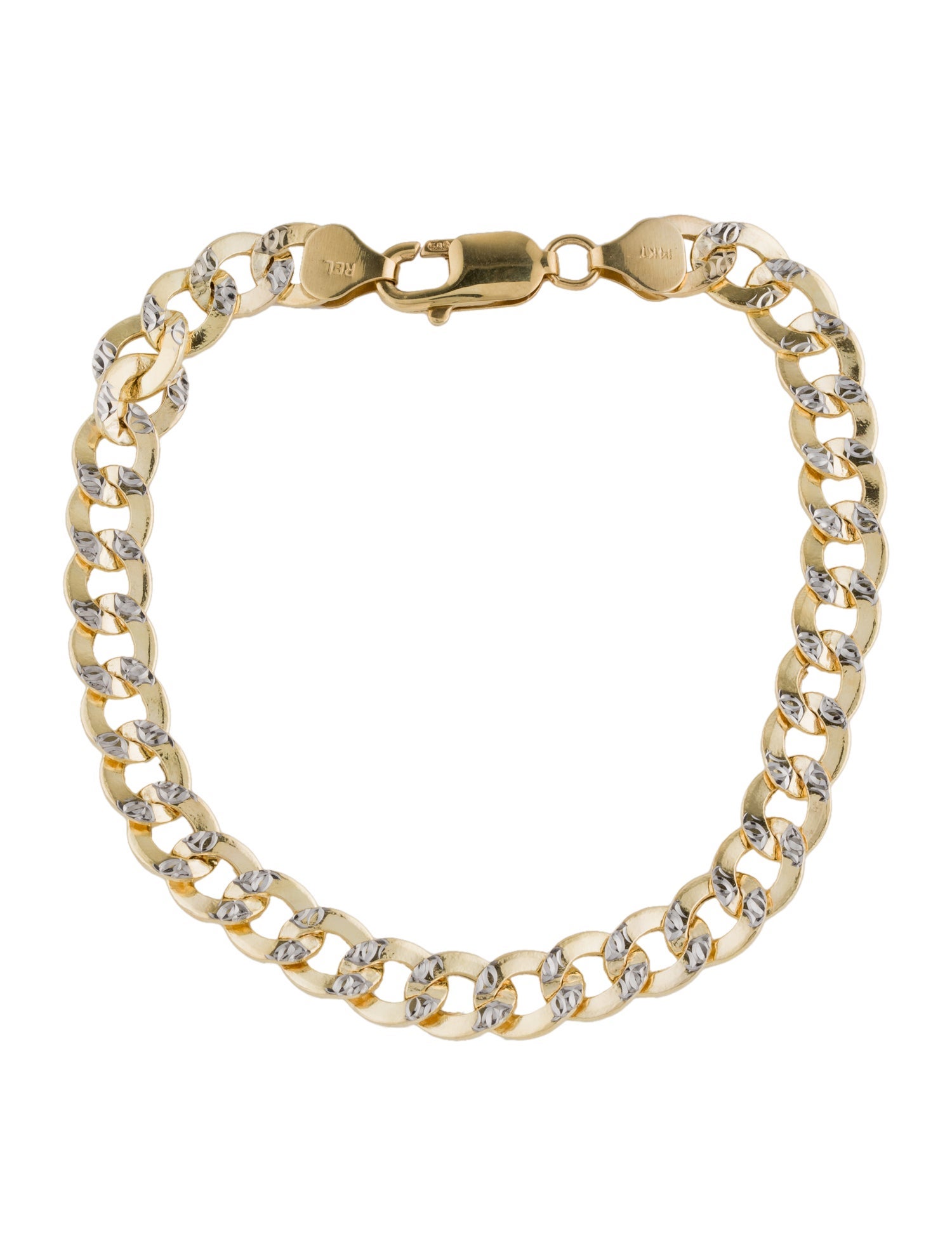 Bracelet 14K Cuban Link Chain Bracelet - 14K Yellow Gold Link ...