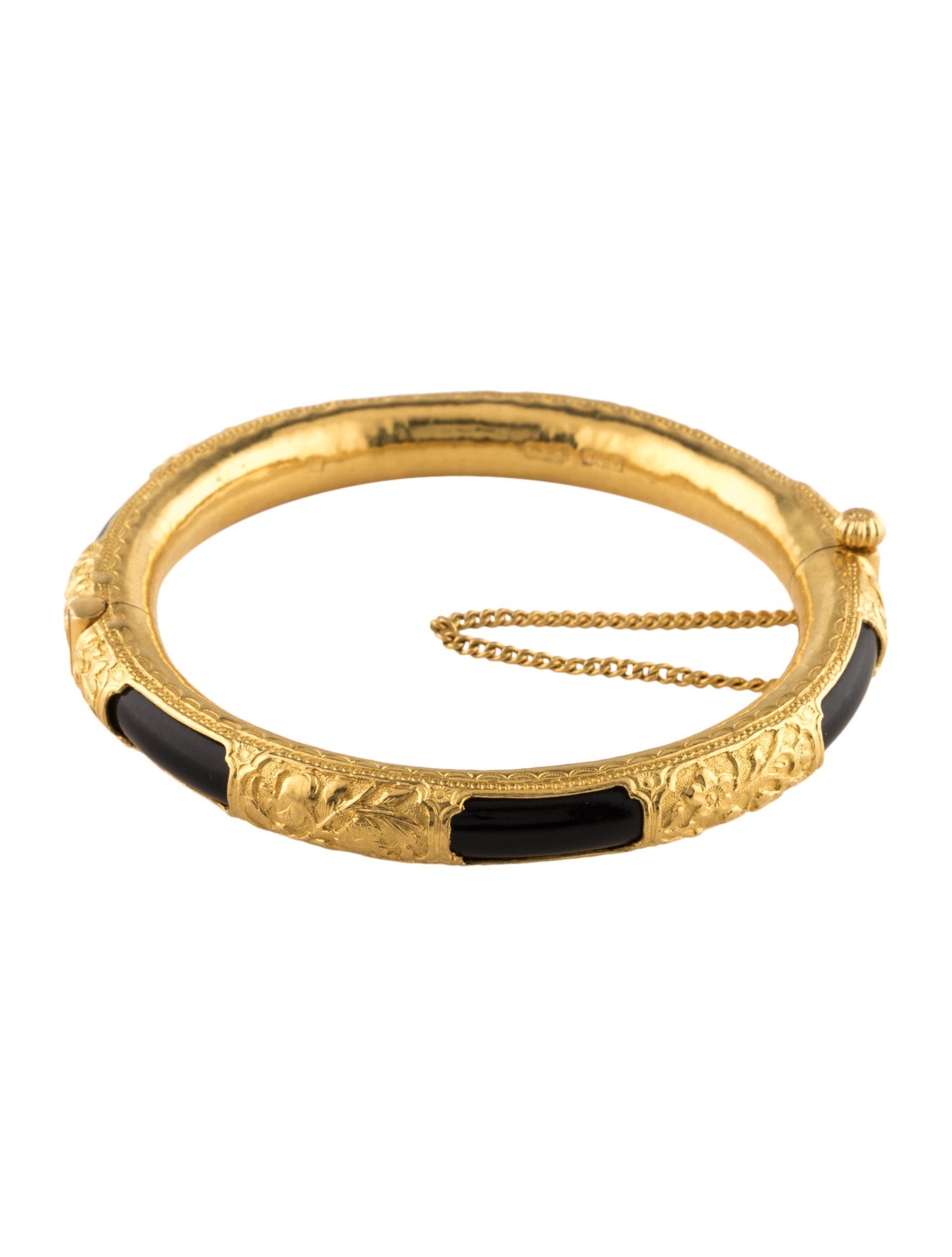 Van Cleef & Arpels Vintage Emerald & Diamond Bangle - 18K Yellow Gold ...