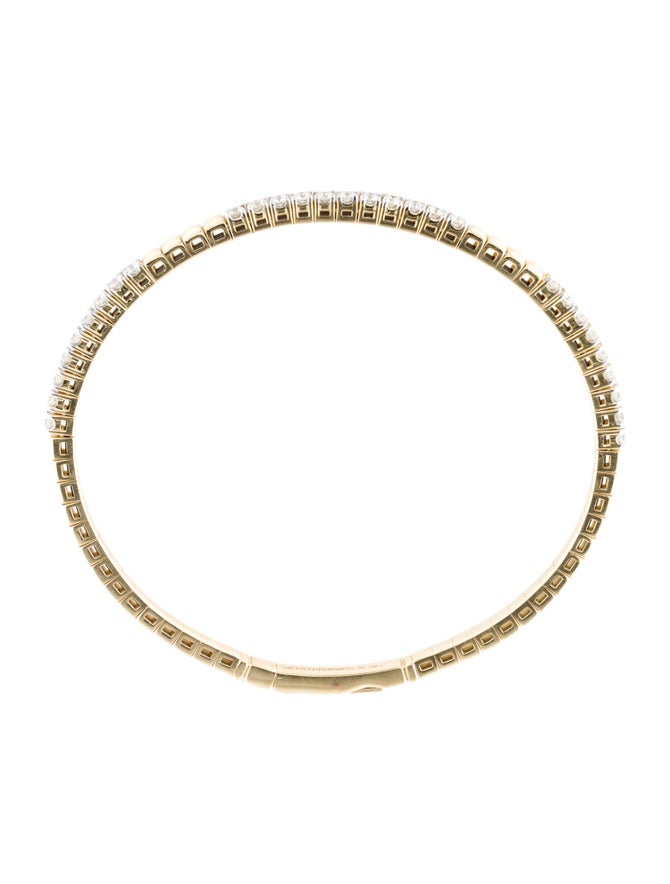 Bracelet 14K Diamond Flex Bangle Bracelet - 14K Yellow Gold Bangle, Bracelets - BRACE139596 ...