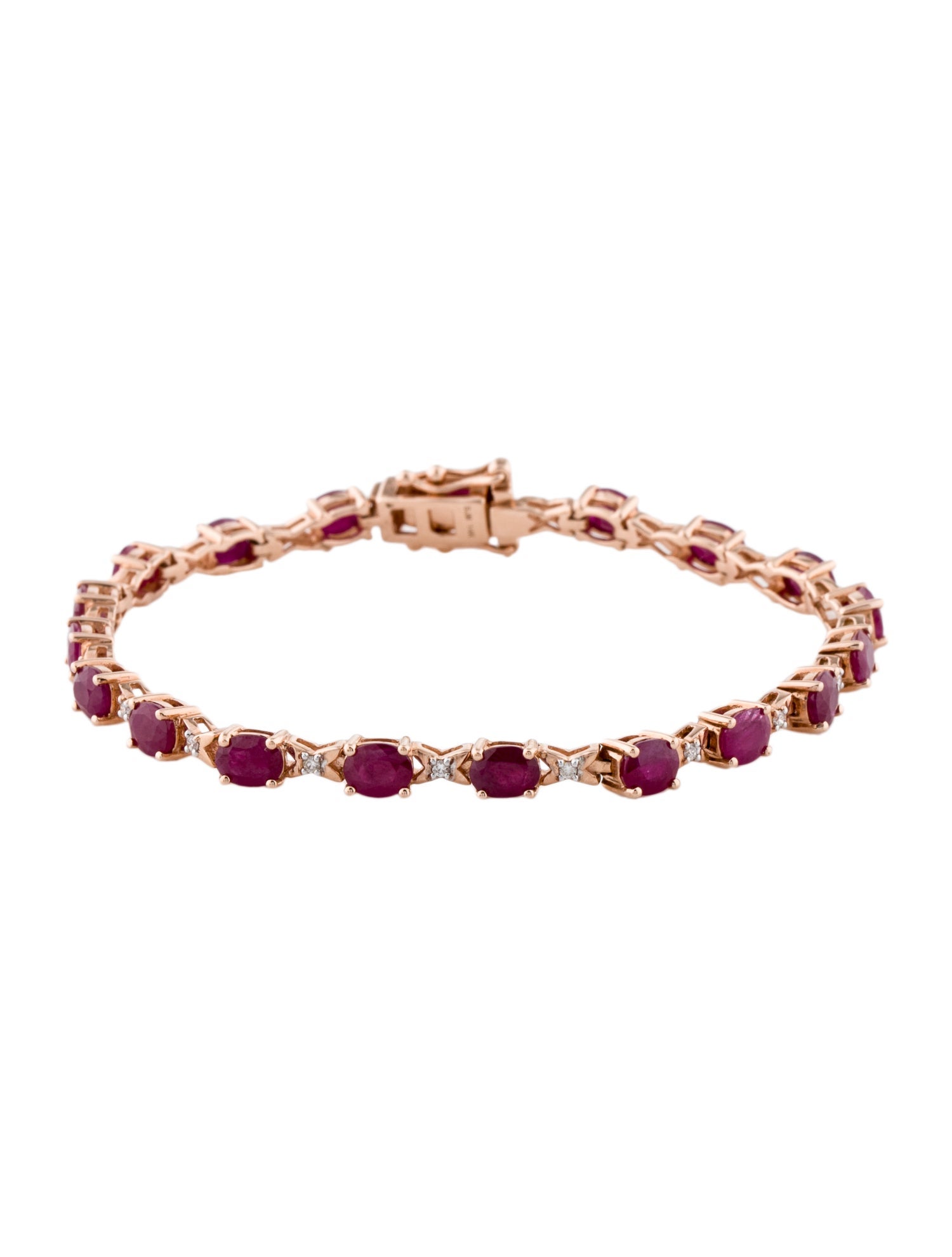 Bracelet 14K Ruby & Diamond Link Bracelet - 14K White Gold Link ...