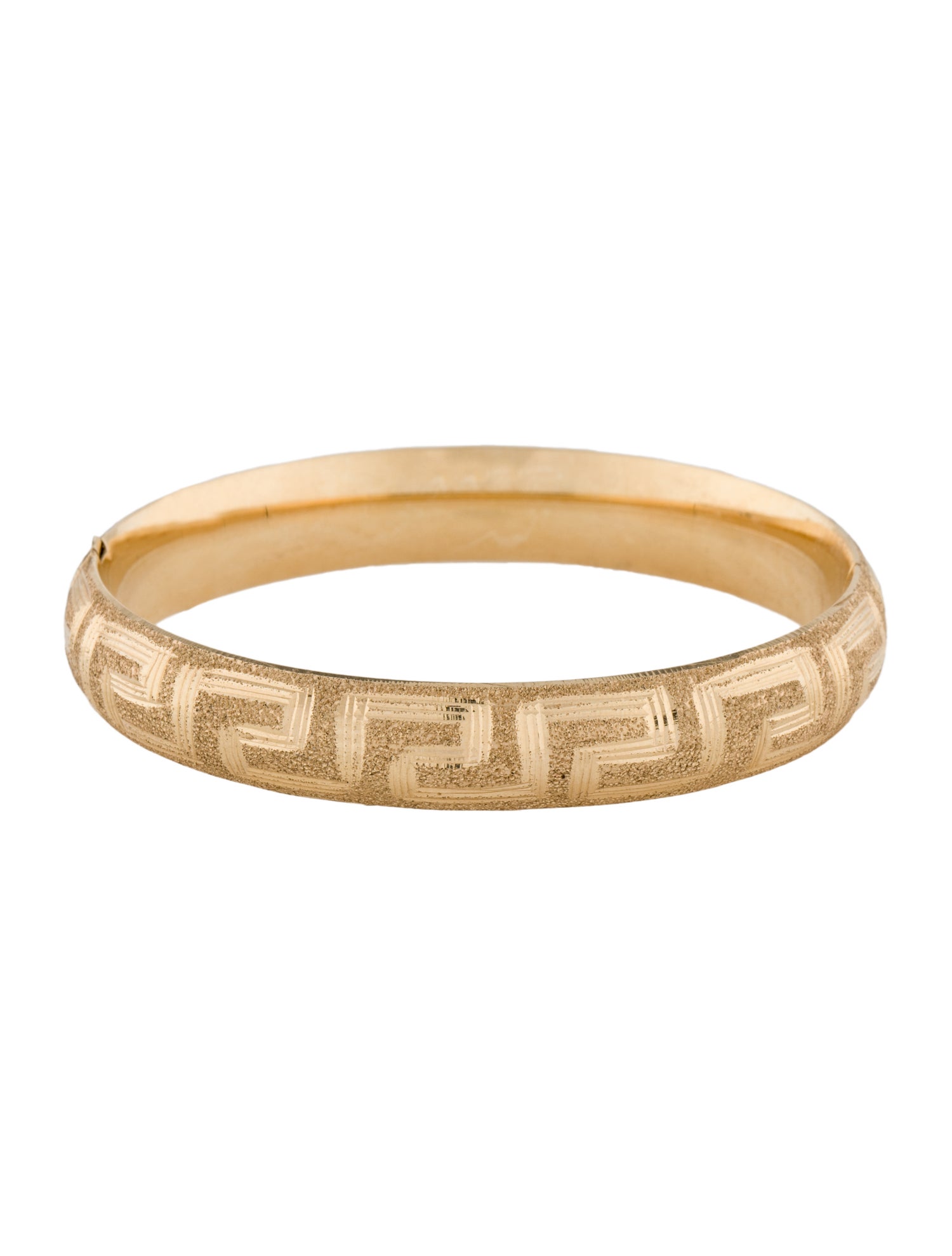 Bracelet 14K Textured Bangle - 14K Yellow Gold Bangle, Bracelets ...
