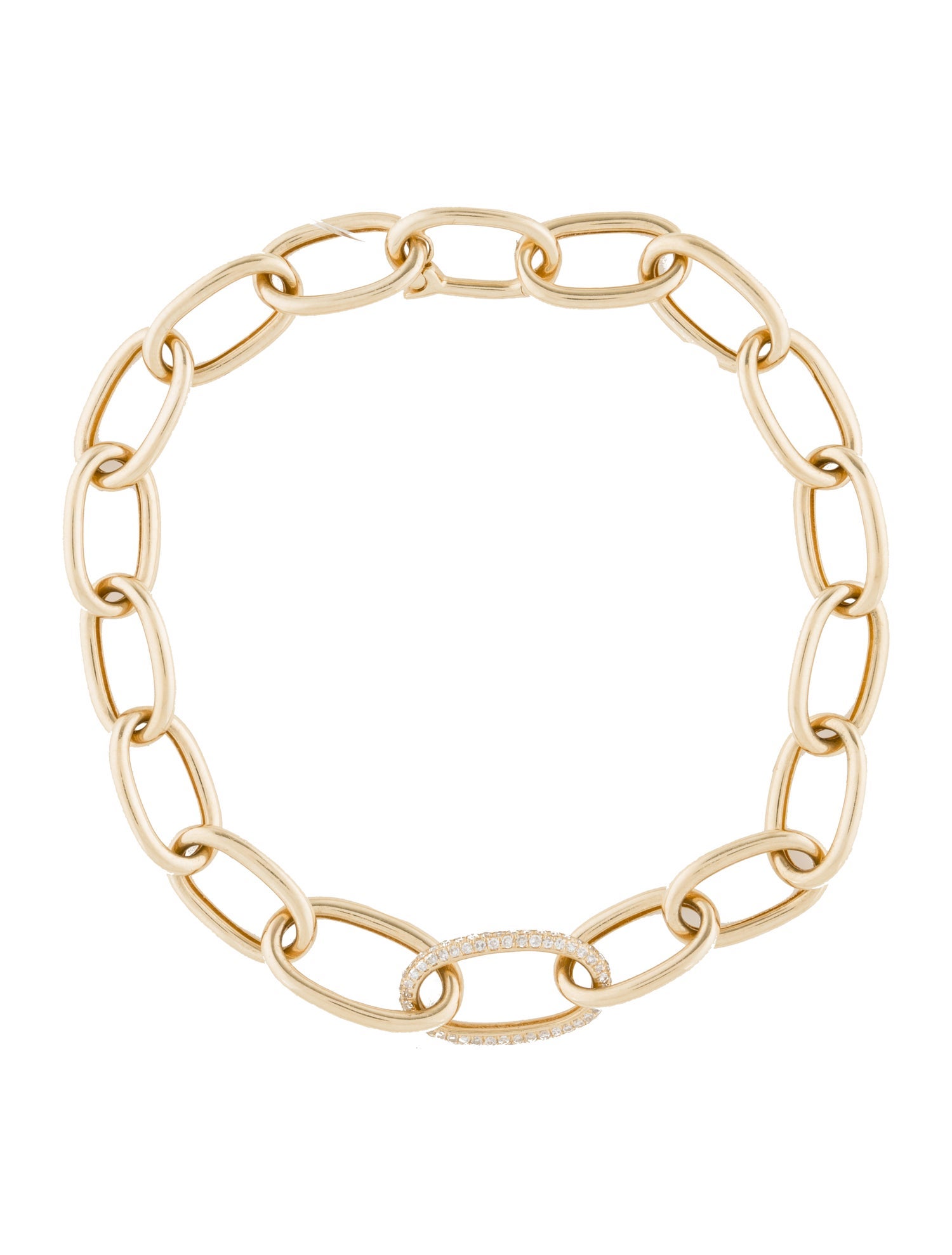 Bracelet 14K Two-Tone Extra Large Link Bracelet - 14K Yellow Gold Link ...