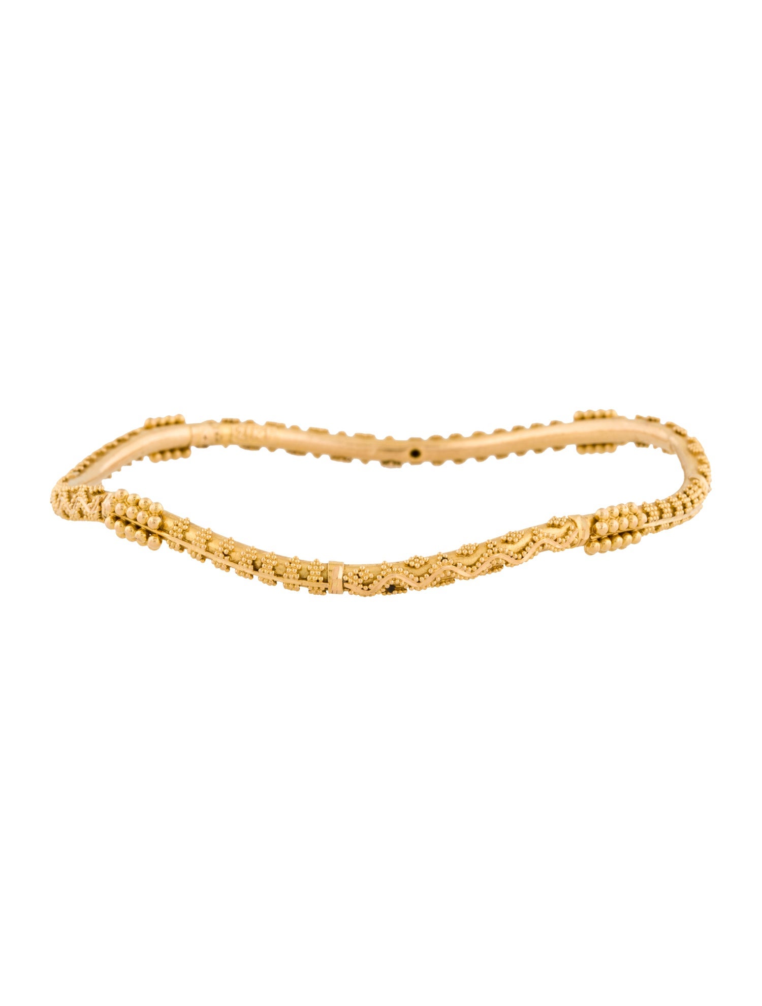 Bracelet 21K Textured Bangle Bracelet - 21K Yellow Gold Bangle ...