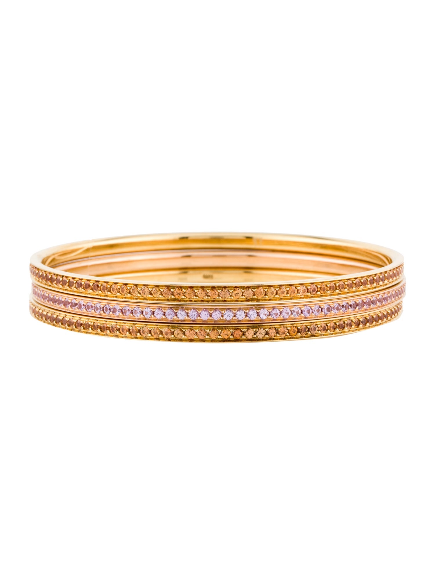 Bracelet 18K Sapphire Bangles Set of Three - 18K Yellow Gold Bracelet ...